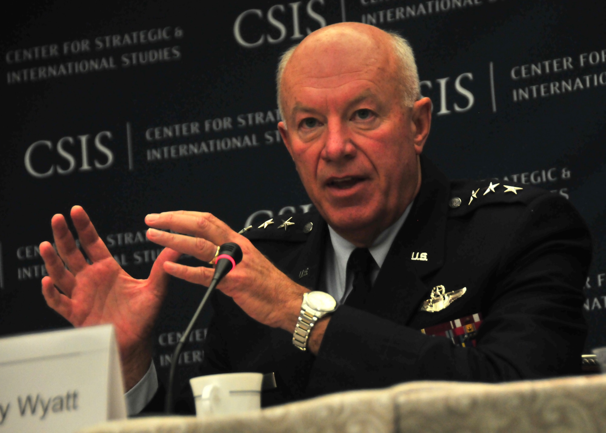 Lt. Gen. Harry Wyatt, the director of the Air National Guard, addresses ...