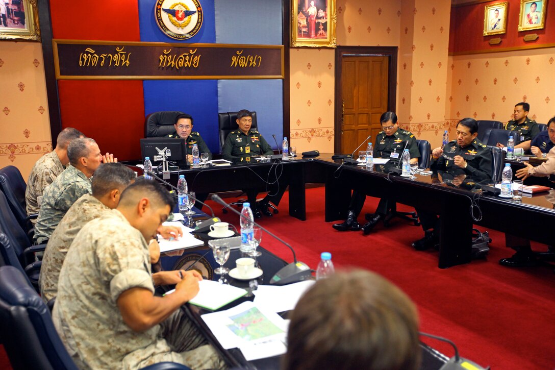 Key members from the Royal Thai amed forces, the U.S. Embassy and the U ...