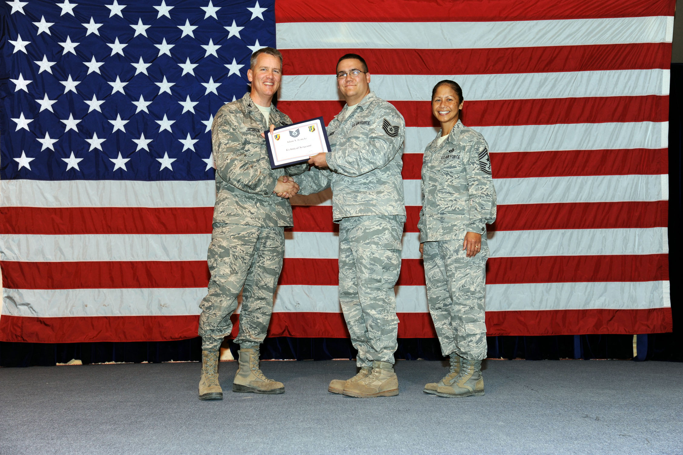 45th Aerial Port Squadron member get promoted while at Manas Transit ...