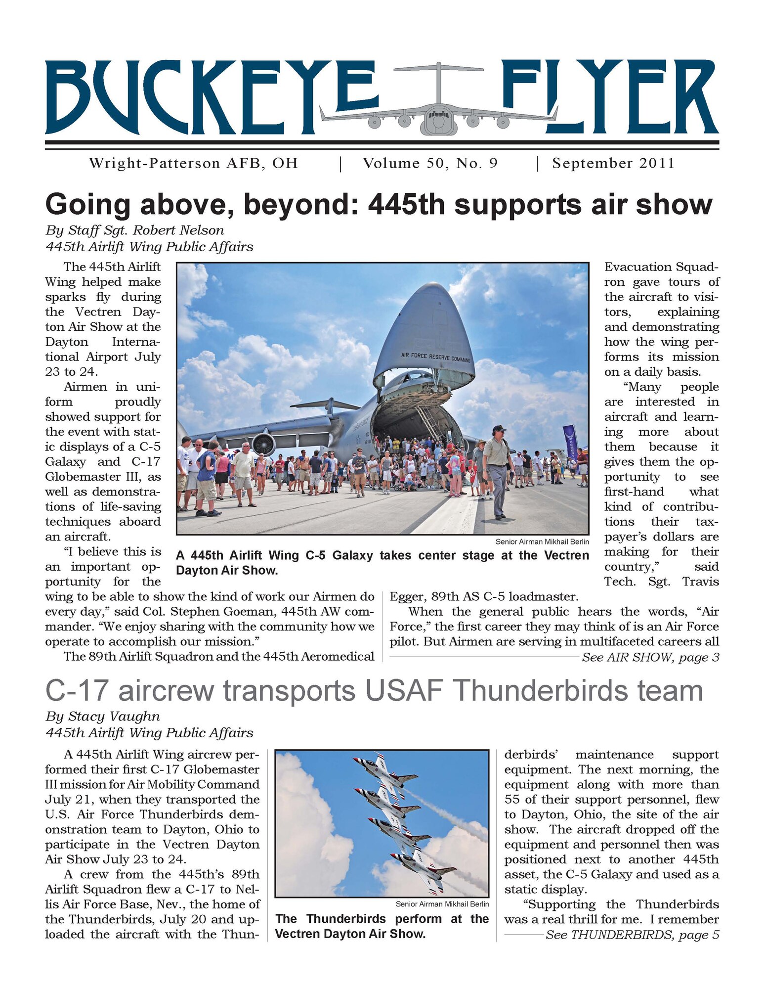September issue of the Buckeye Flyer now available > 445th Airlift Wing > Article Display