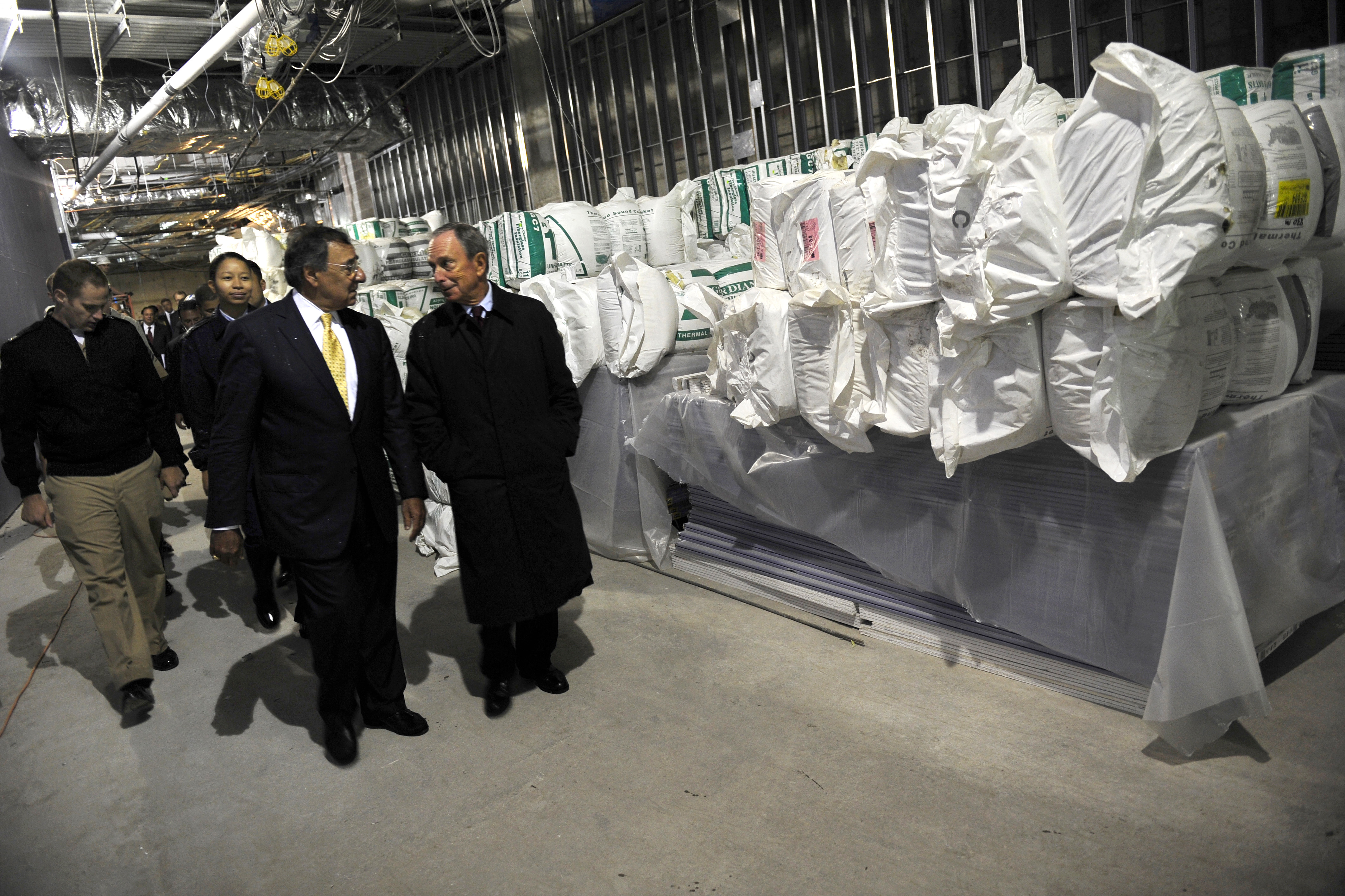 Defense Secretary Leon E. Panetta visits the construction zone beneath ...