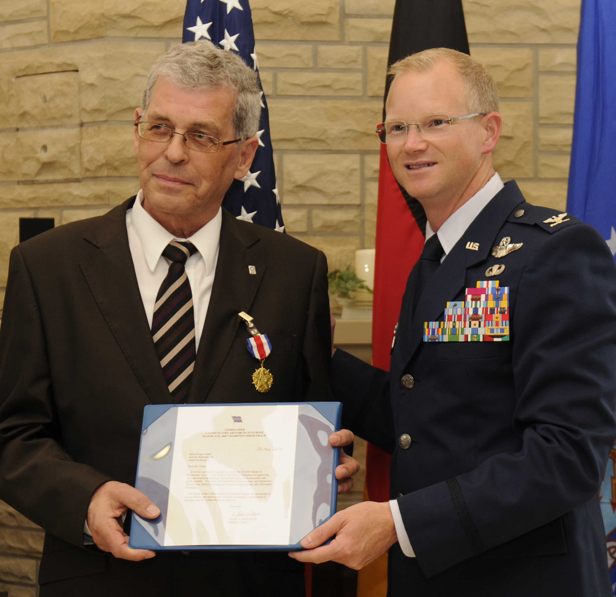 52nd FW honors local with Medal of Distinction > U.S. Air Forces in ...