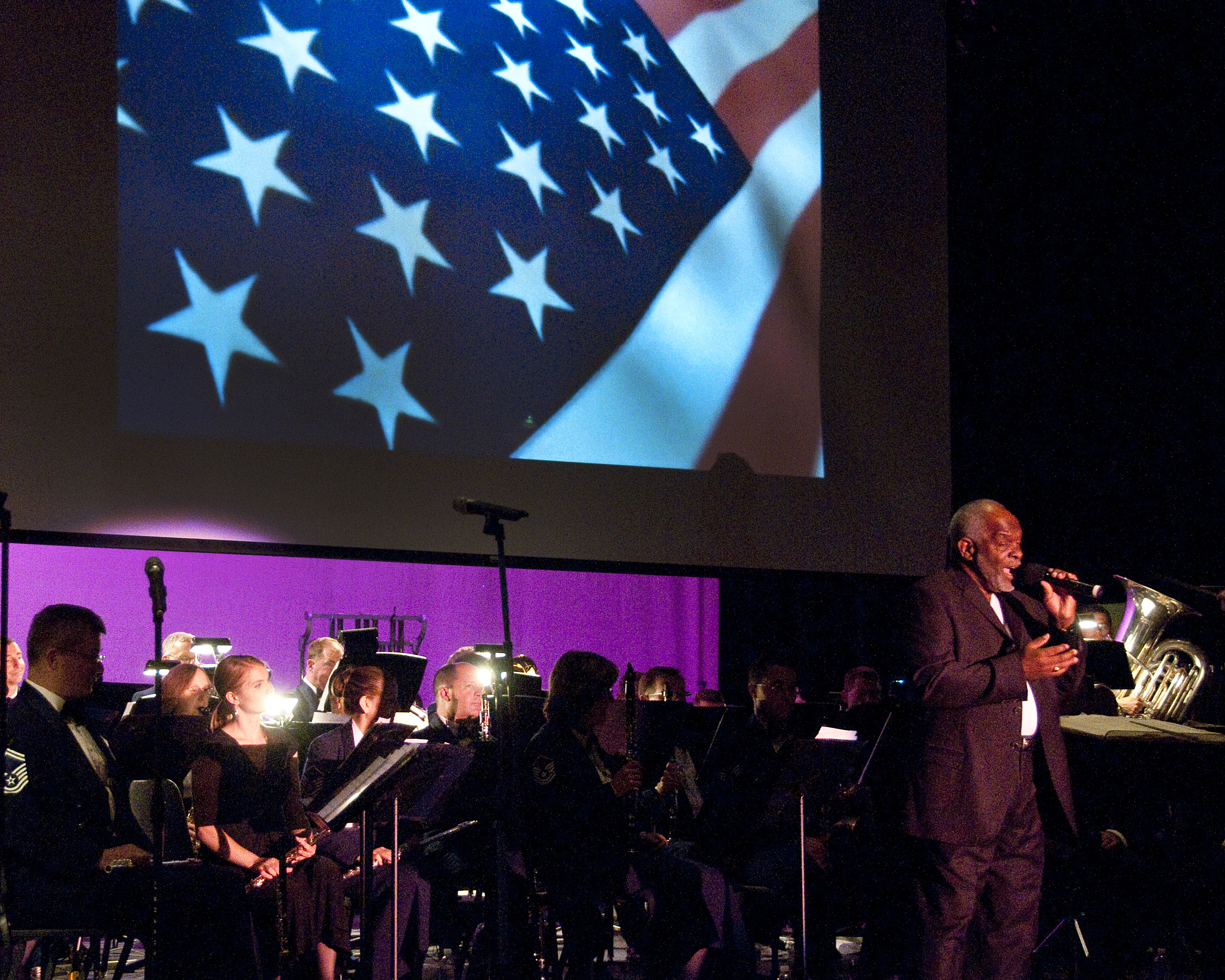 TSgt Frank Graves belts out "America the Beautiful"