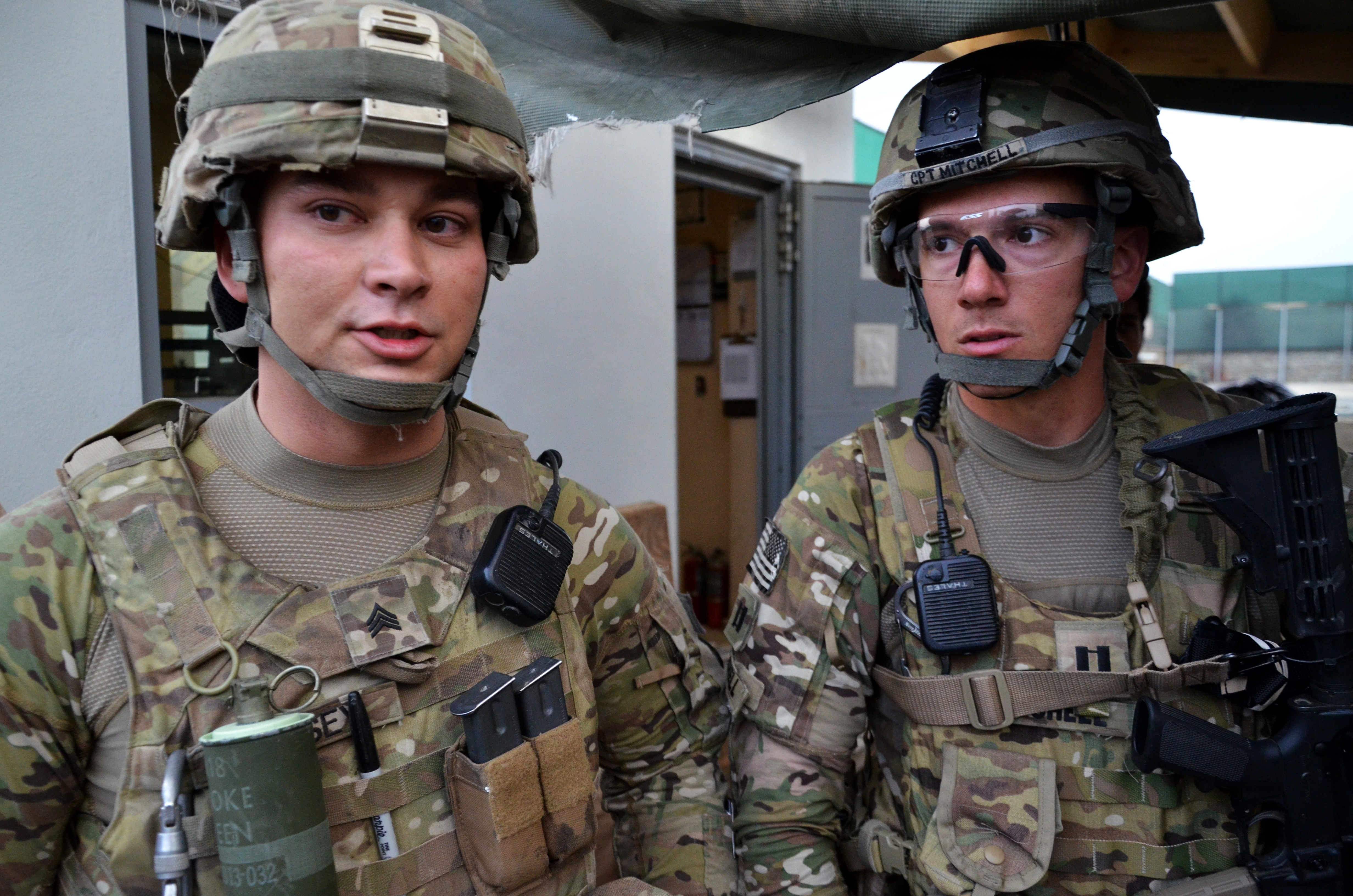 U.S. Army Capt. Jerry Mitchell briefs Force Protection Team Bravo as ...