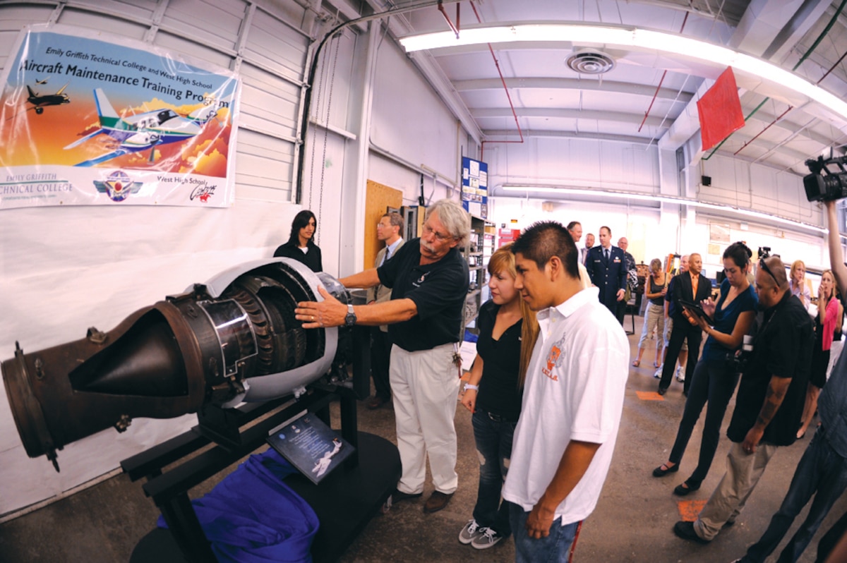 Academy donates jet engine to Denver Public Schools > U.S. Air Force ...