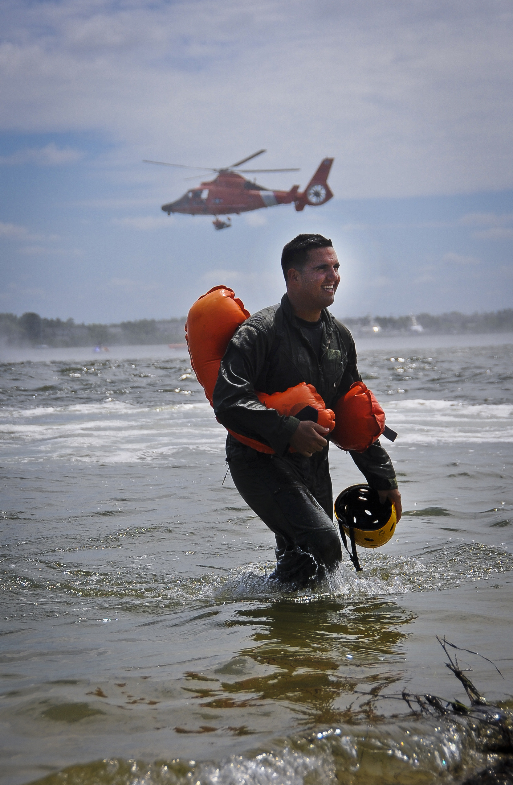 Air Force, Coast Guard perform water survival training > Joint Base ...
