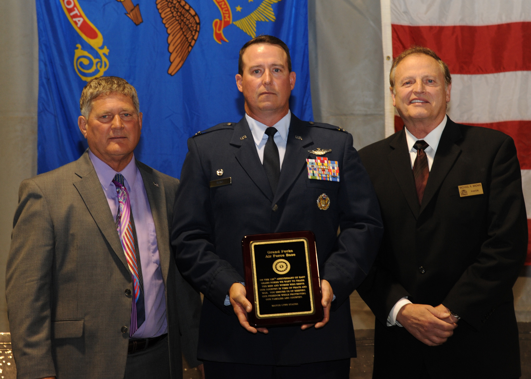 Colonel Bush receives award for all the Airmen at Grand Forks Air Force ...