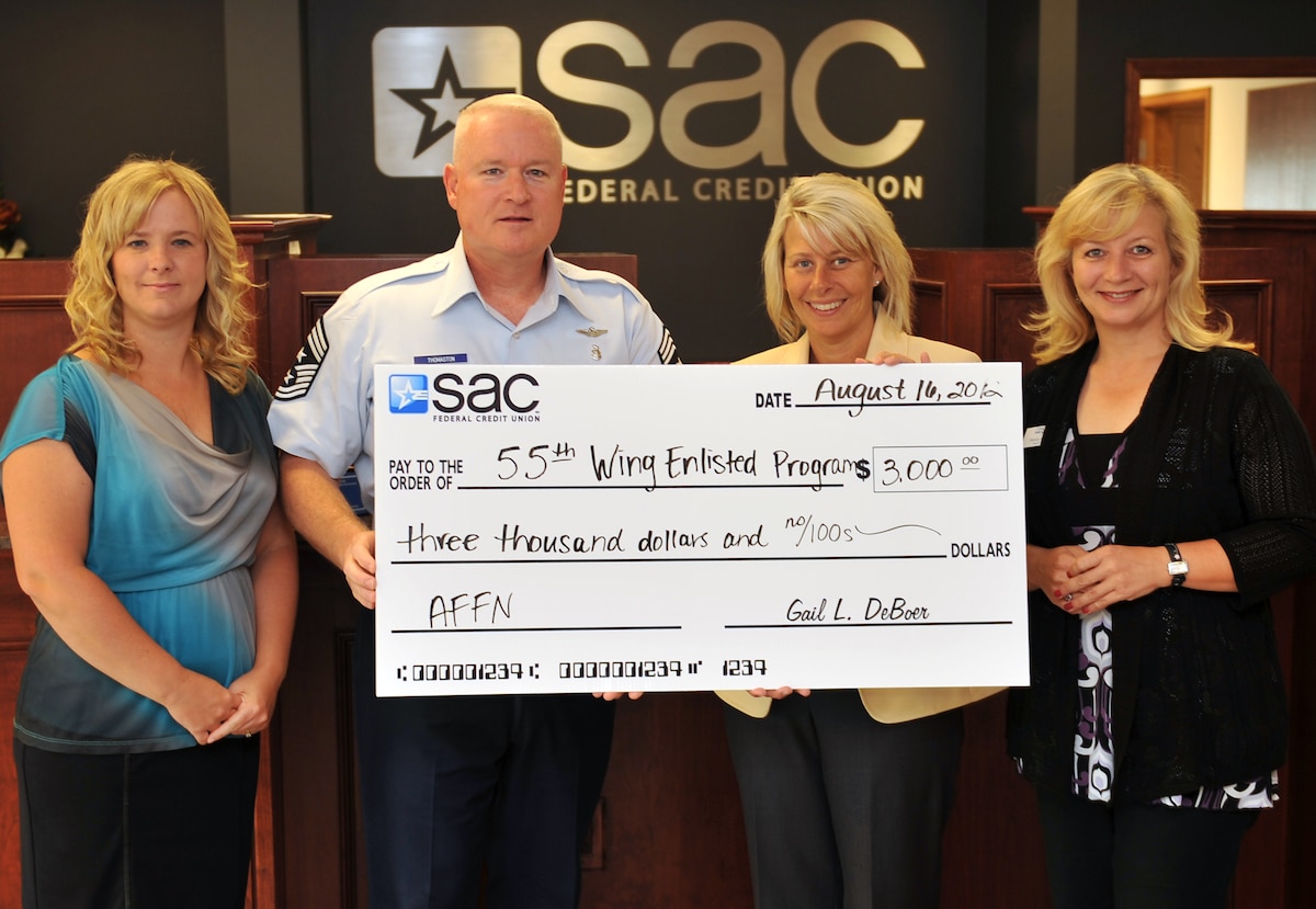 SAC Federal Credit Union makes donation to 55th Wing enlisted programs ...