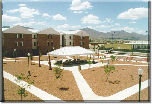 Military base housing at Fort Bliss, El Paso, Texas