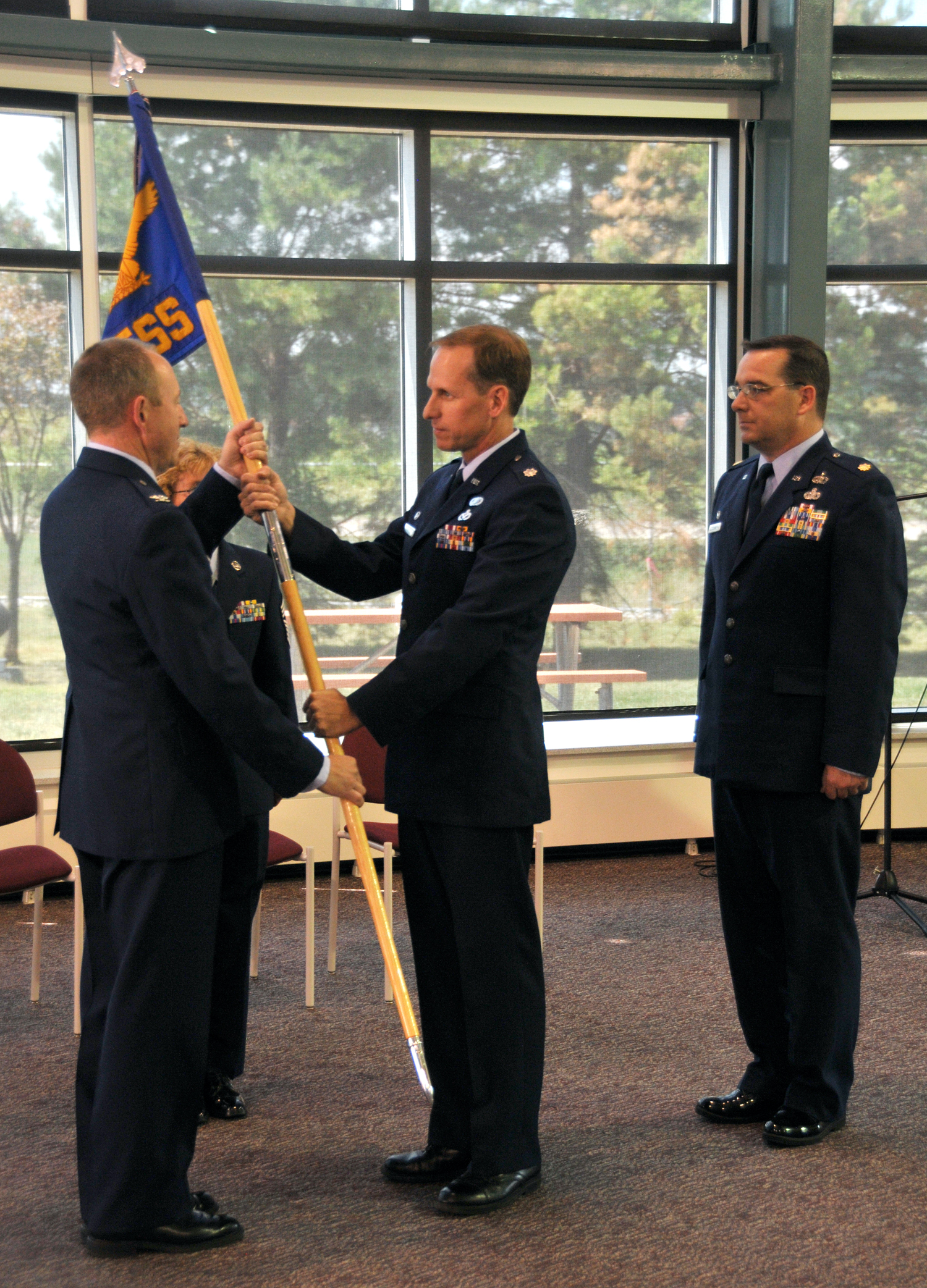 Lt. Col. Parmenter relinquishes FSS command at ceremony.