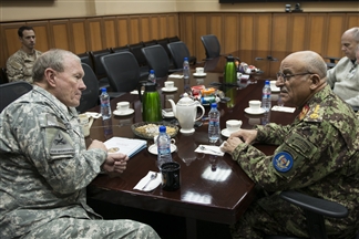 Gen. Dempsey and Gen. Sher Mohammad Karimi meet at the International ...