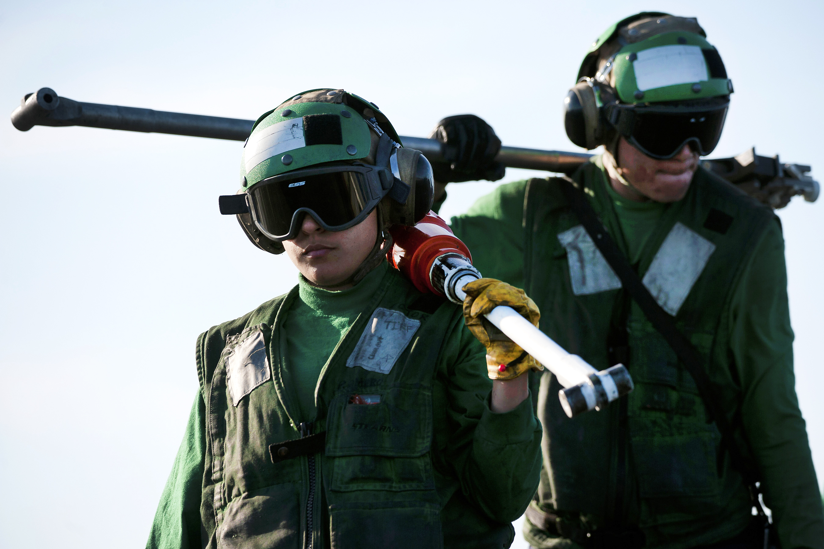 U.S. Navy Seaman Tiffany Romero, left, and Petty Officer 3rd Class ...