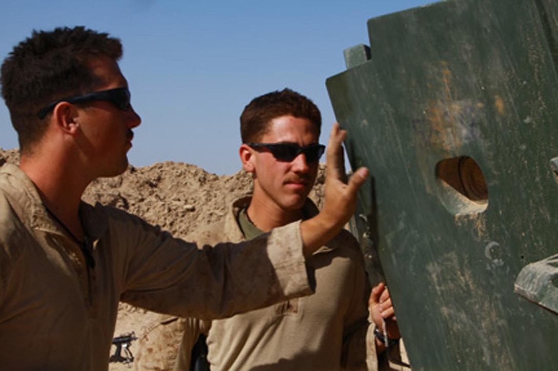 Lance Cpl. Matthew C. Rehbein (right), a section leader in 1st platoon ...