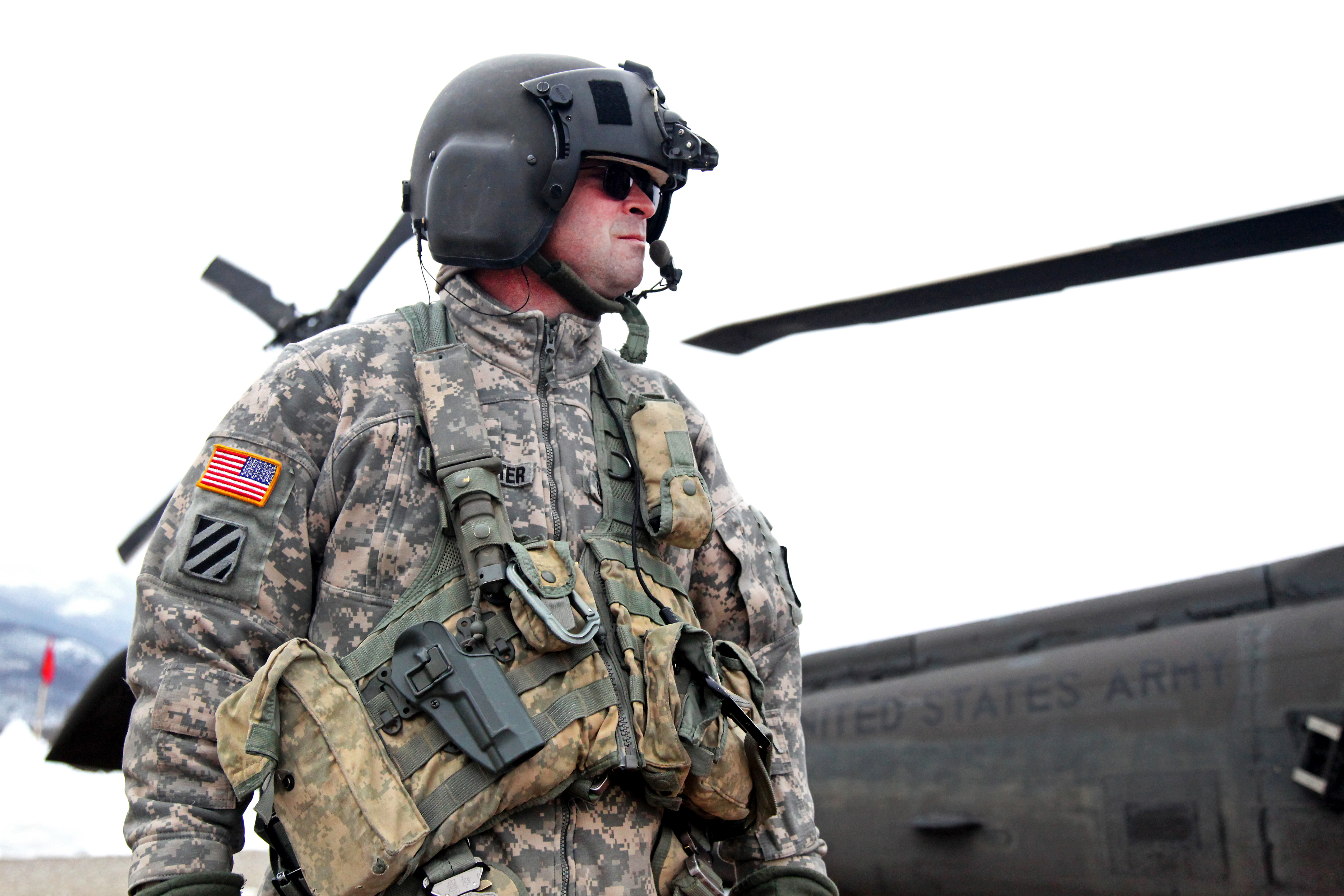U.S. Army Staff Sgt. Gerald Winchester secures the landing zone during ...