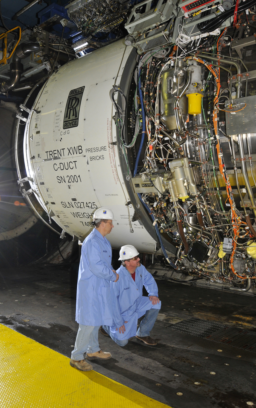 Largest engine undergoing testing at AEDC's C2 test cell