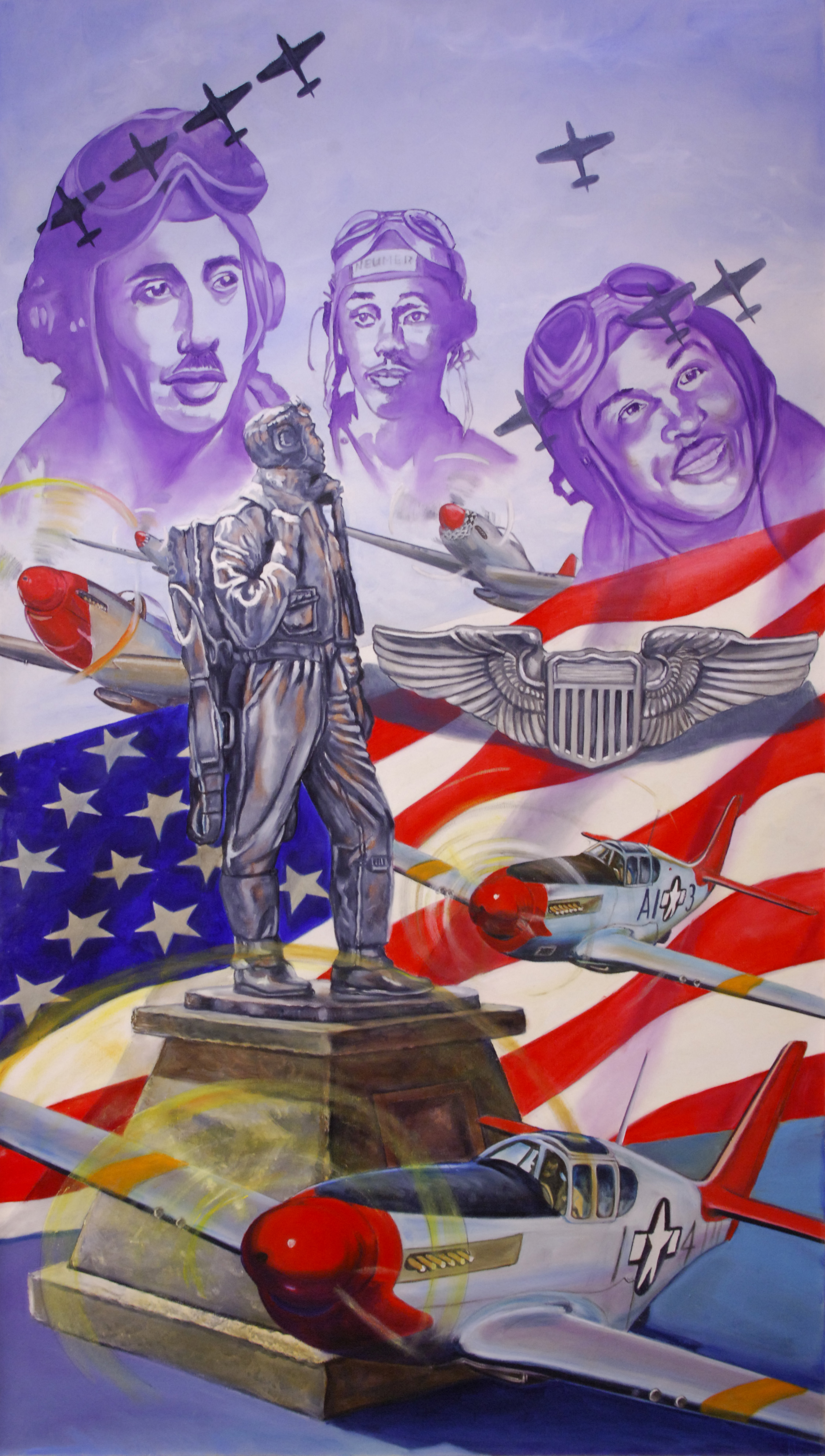 Library exhibits paintings of Tuskegee Airmen