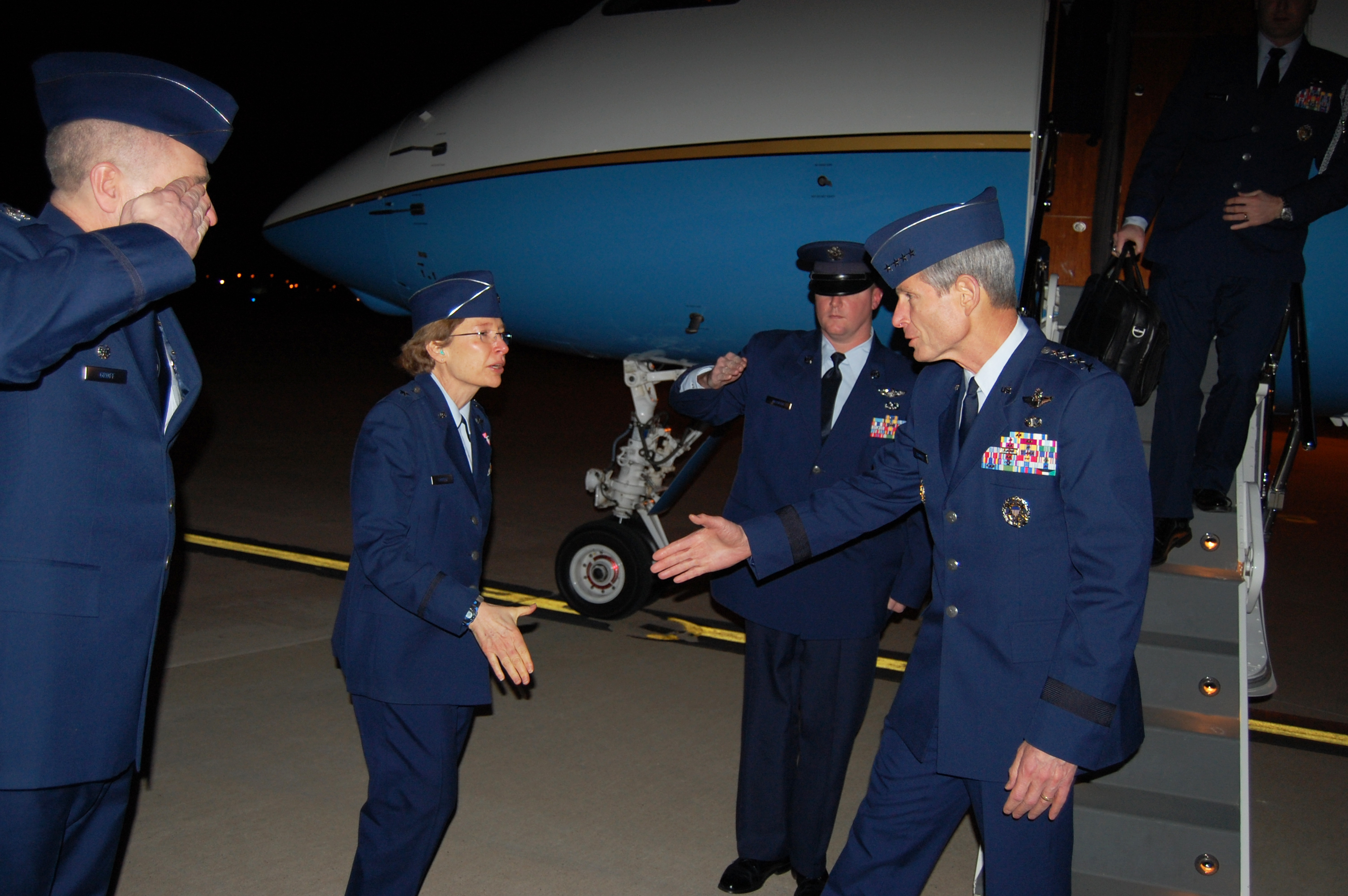 Air Force Chief of Staff Gen. Norton Schwartz is greeted at the New ...