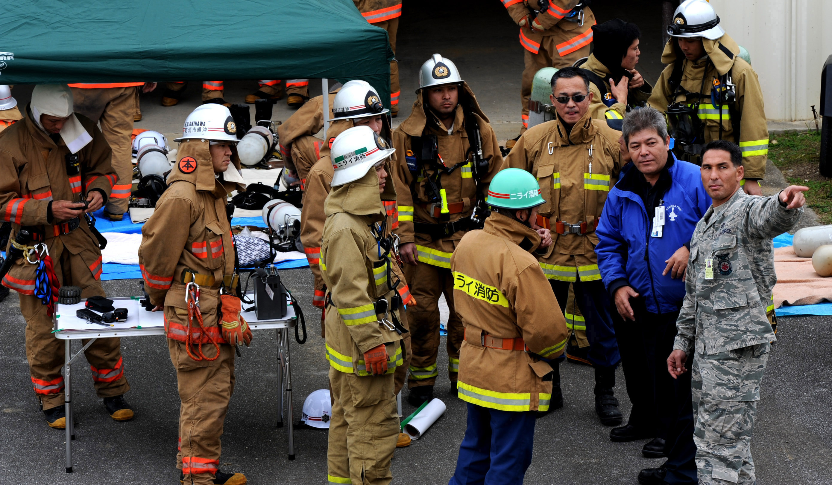 Local Fire Departments join Kadena Fire Department in training