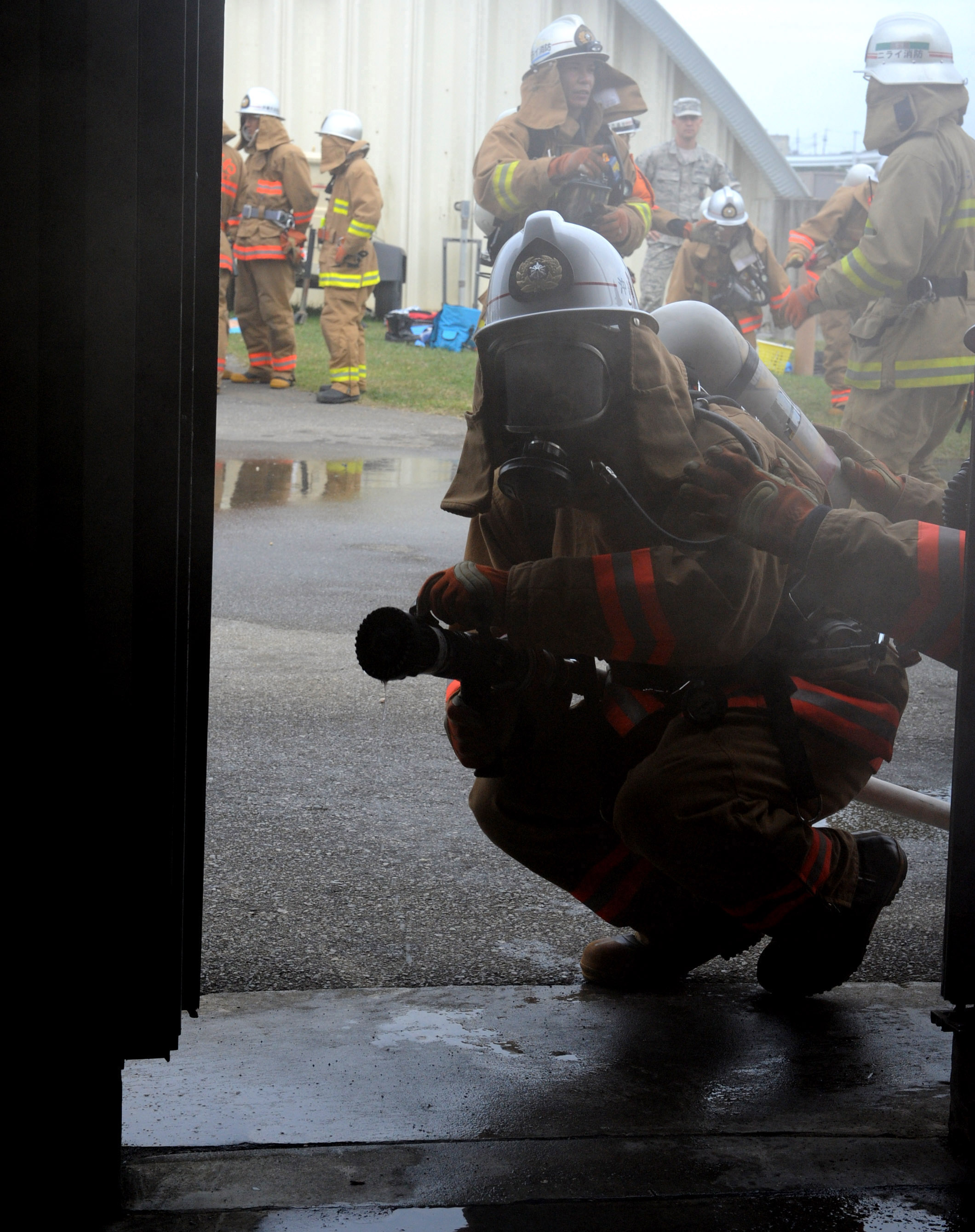 Local Fire Departments join Kadena Fire Department in training
