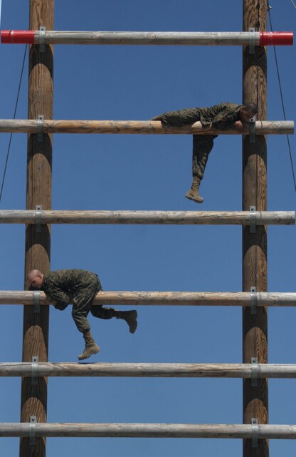 Co. L recruits attack high obstacles at Confidence Course > United ...