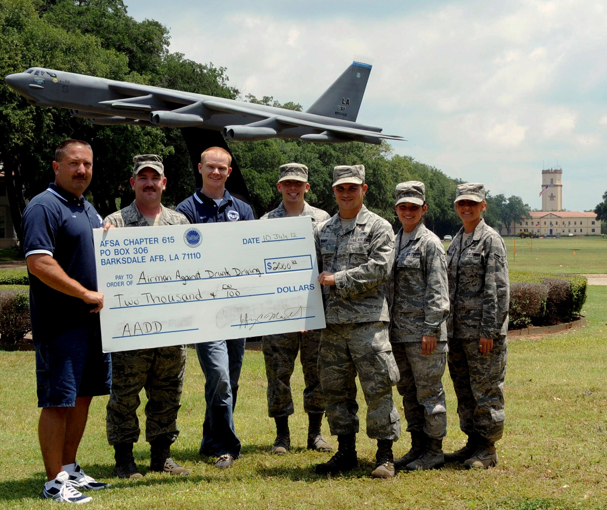 Barksdale's AADD receives donation > Barksdale Air Force Base > Display
