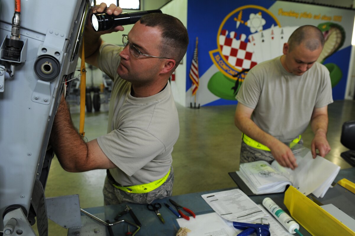 Emergency exit: Aircrew egress system technicians ensure pilot safety ...