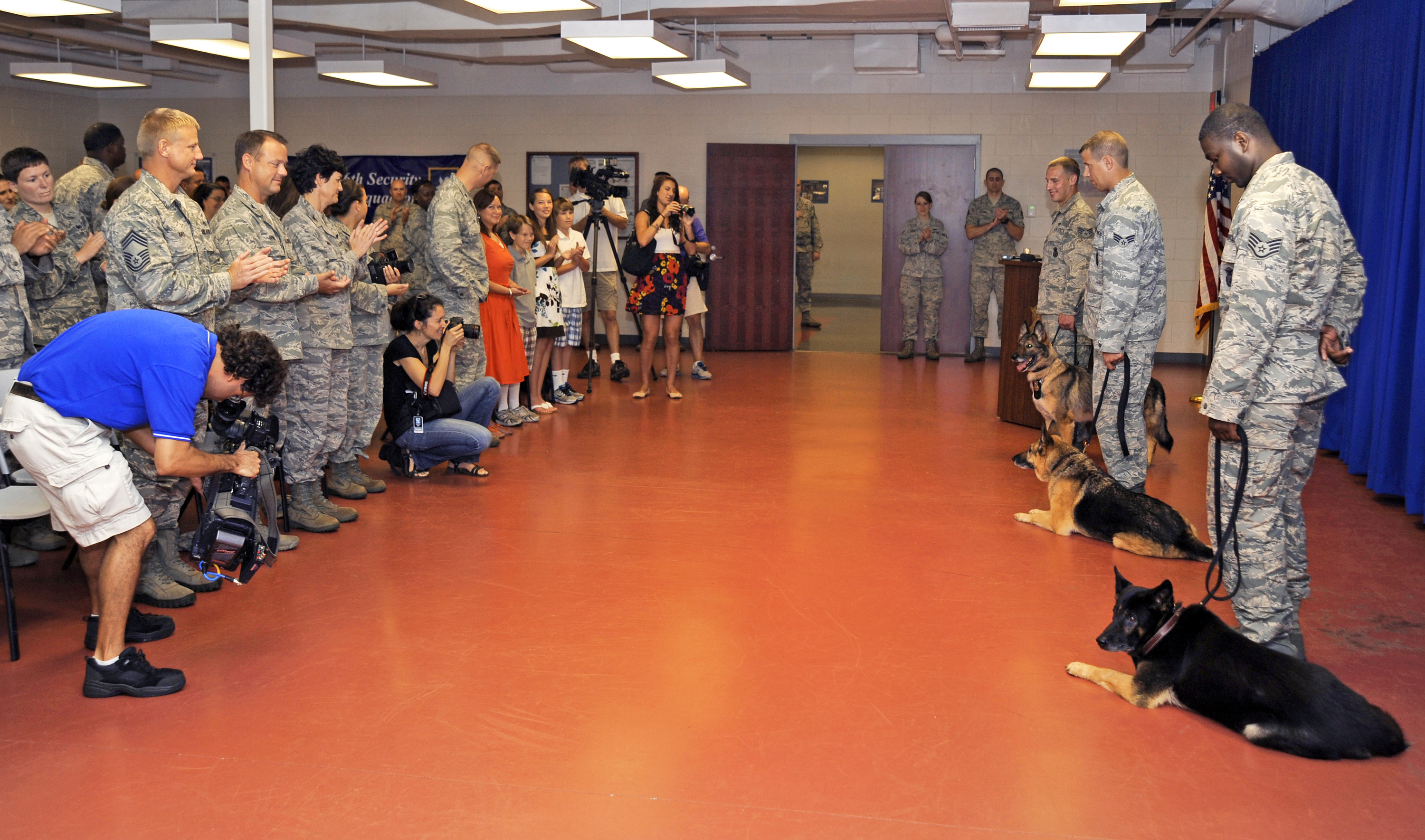 Members of the 6th Security Forces Squadron attend a retirement ...