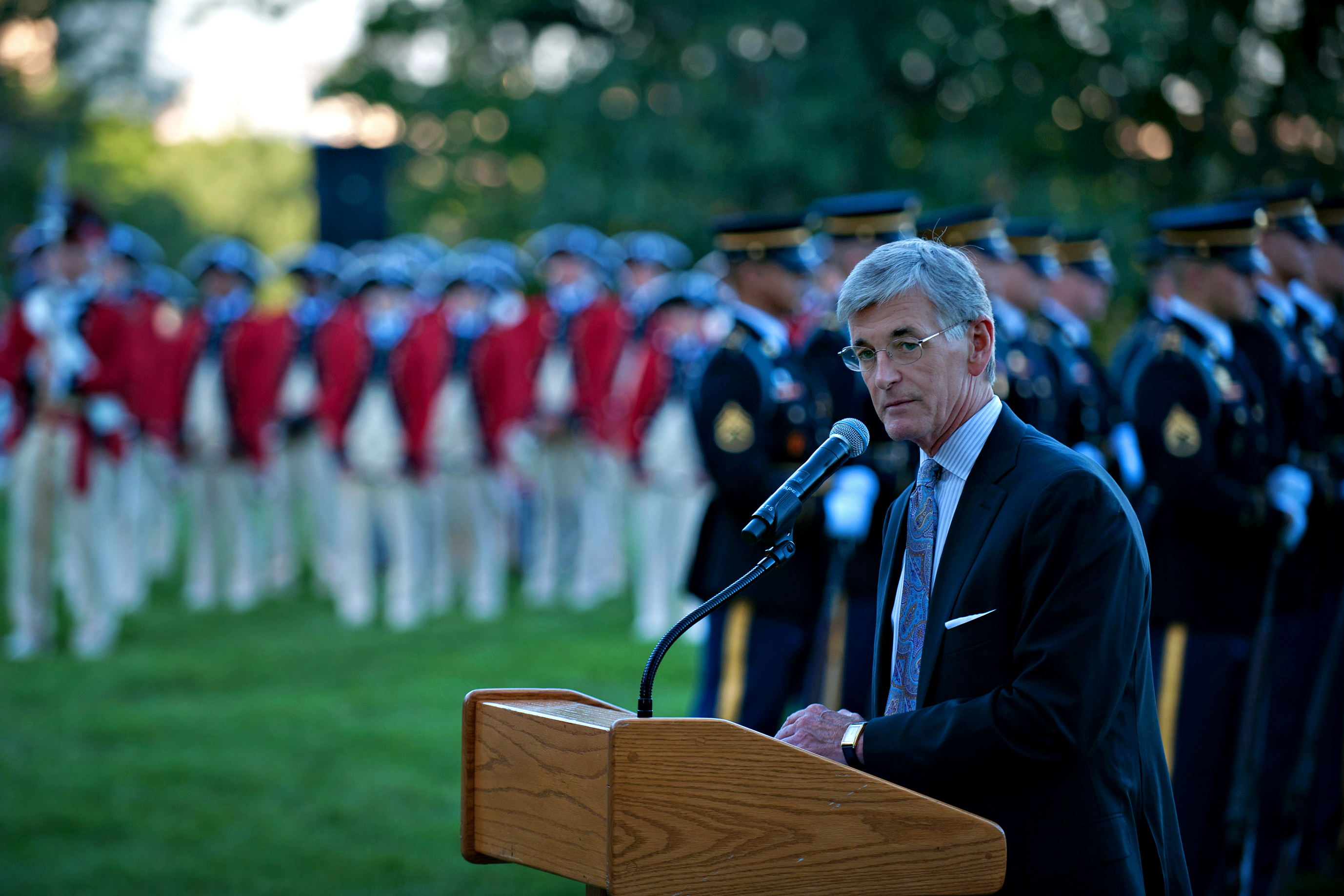 Army Secretary John M. McHugh gspeaks during the Army's tribute to ...