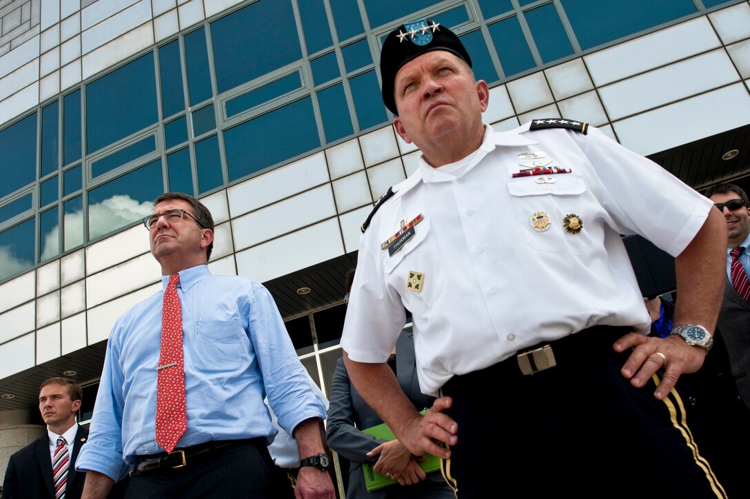 U.S. Deputy Defense Secretary Ashton B. Carter and U.S. Gen. James D ...
