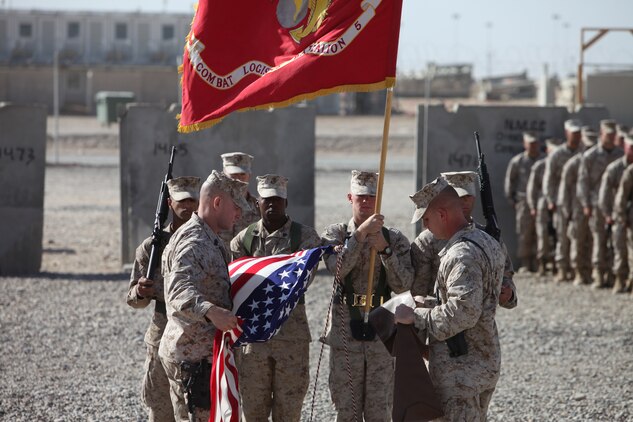 Combat Logistics Battalion 5 cases colors in Afghanistan, heads home to ...