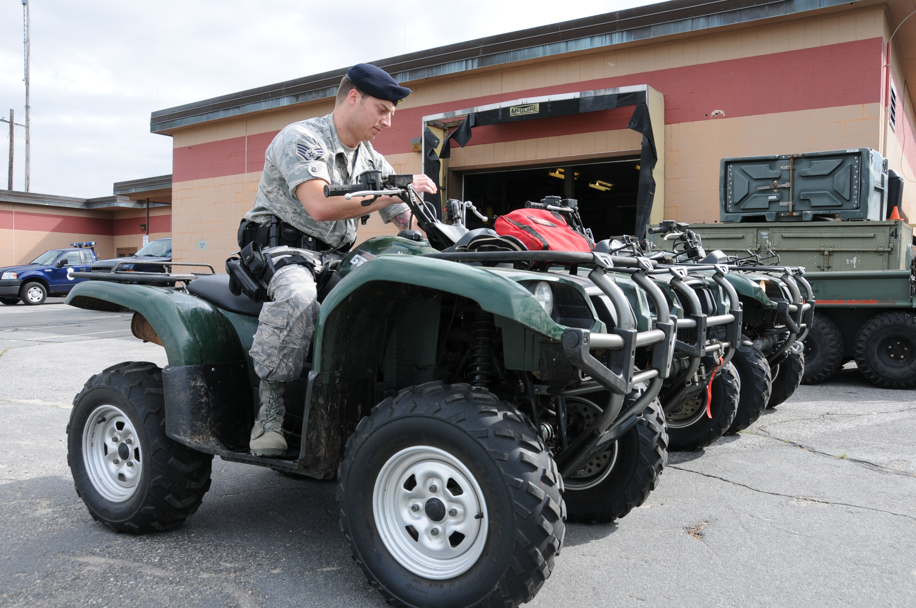 Security Forces Perform ATV Maintenance Checks