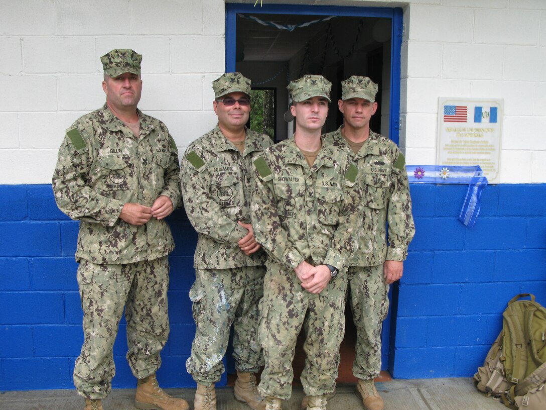 Seabees from Naval Mobile Construction Battalion 23 at the new medical ...