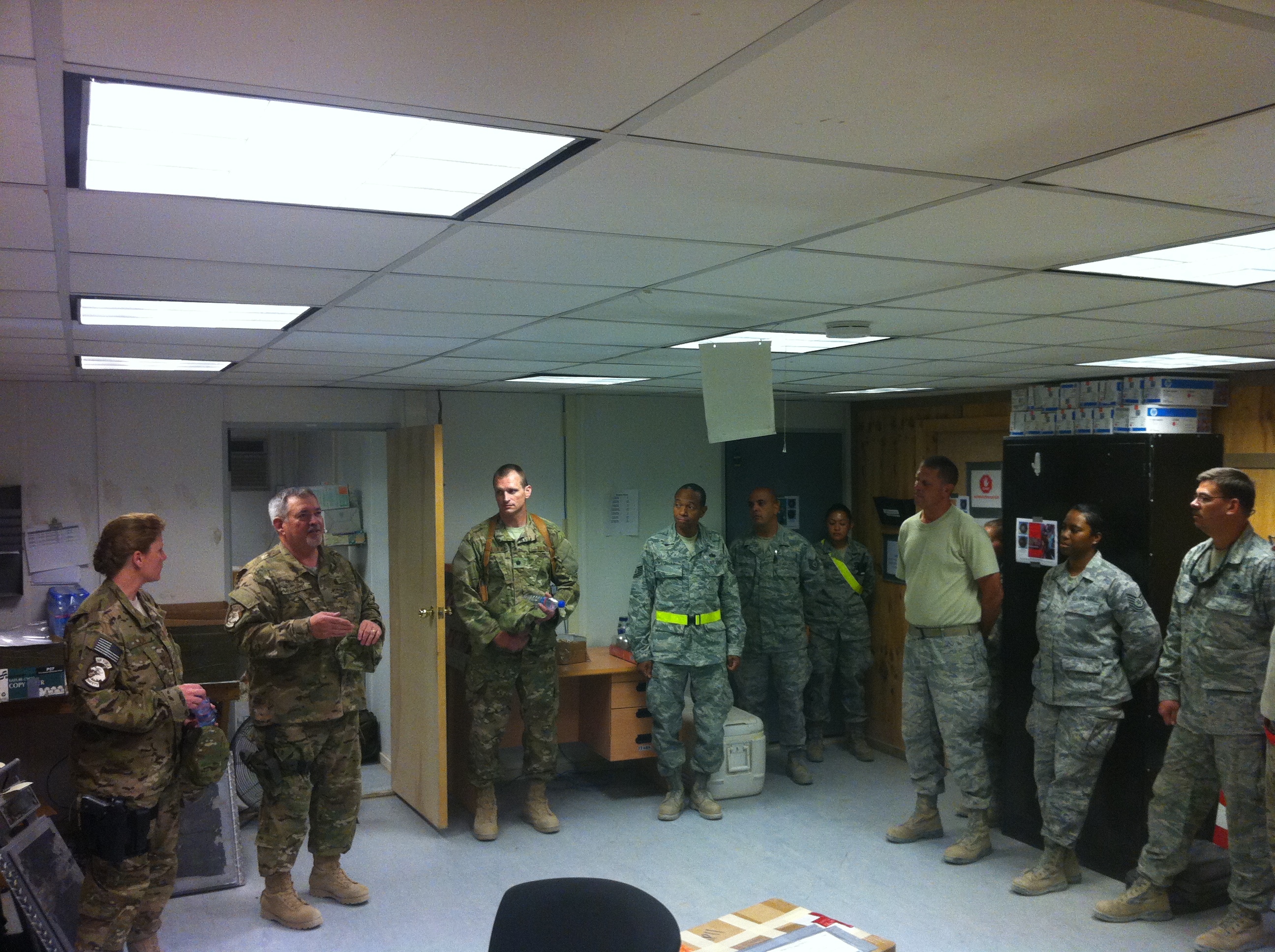 Air Force chief of ground safety visits with Airmen at Kandahar Airfield