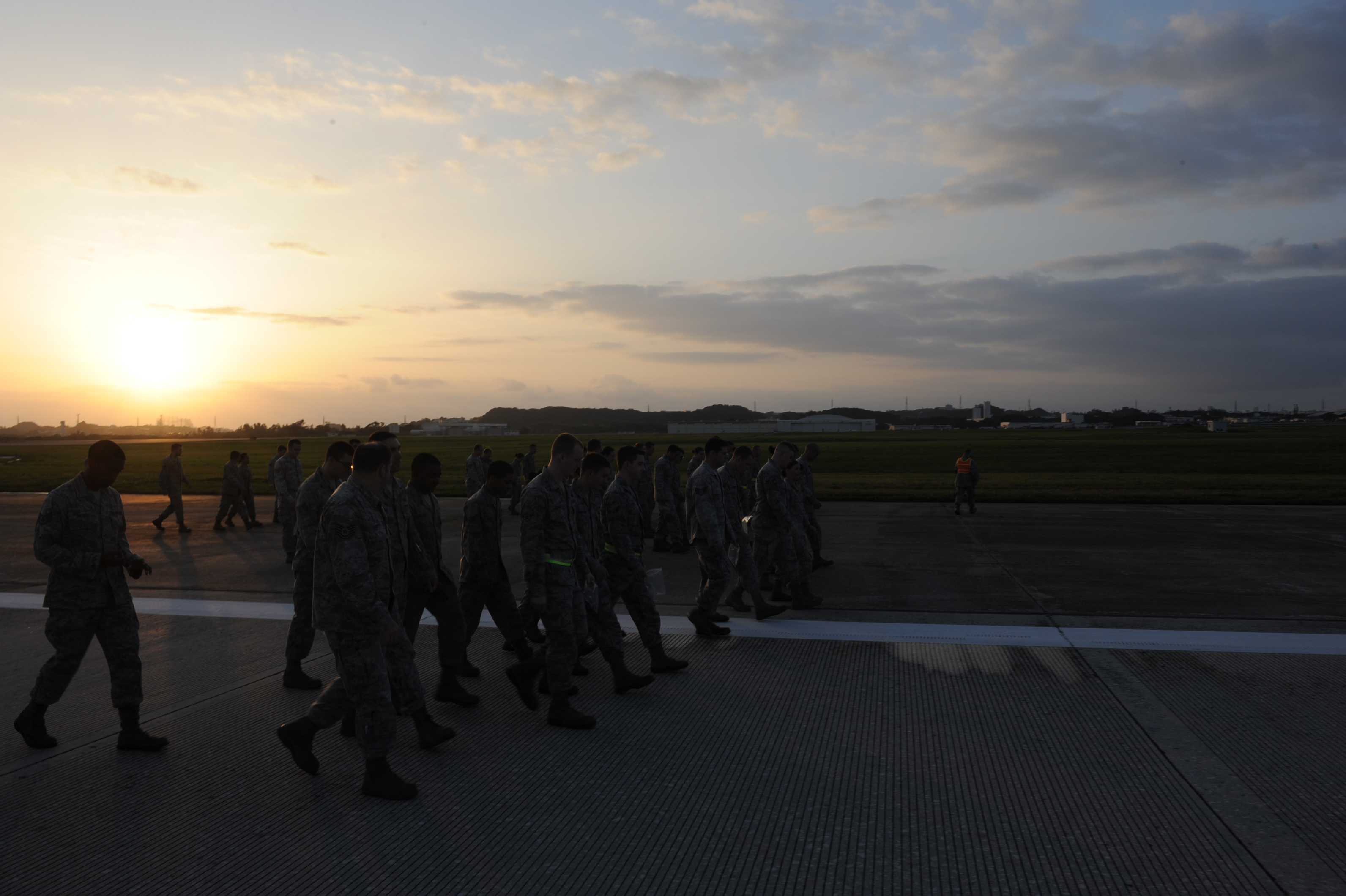 Kadena Airmen police the flightline for debris during FOD walk > Kadena ...