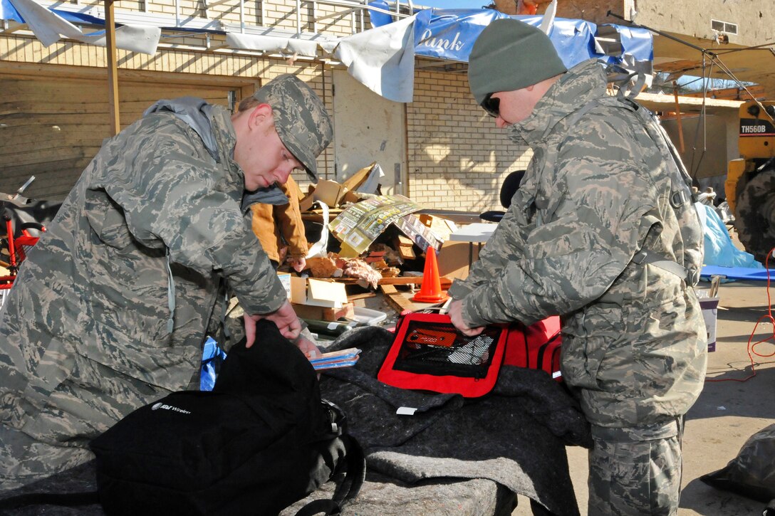 Air Force Senior Airman Anthony Gardner Left And Airman 1st Class T J