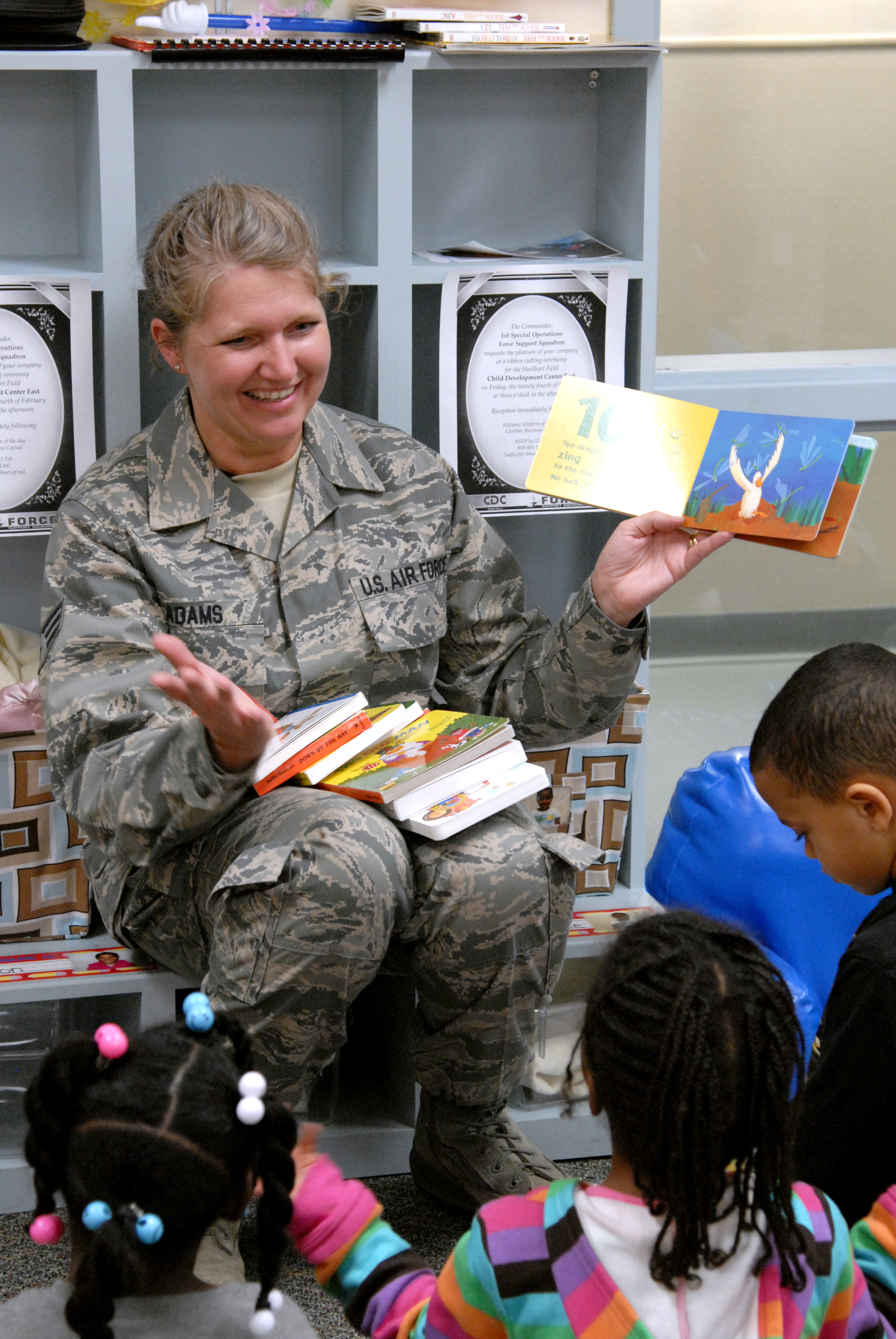 Senior Airman building block behind child development centers ...