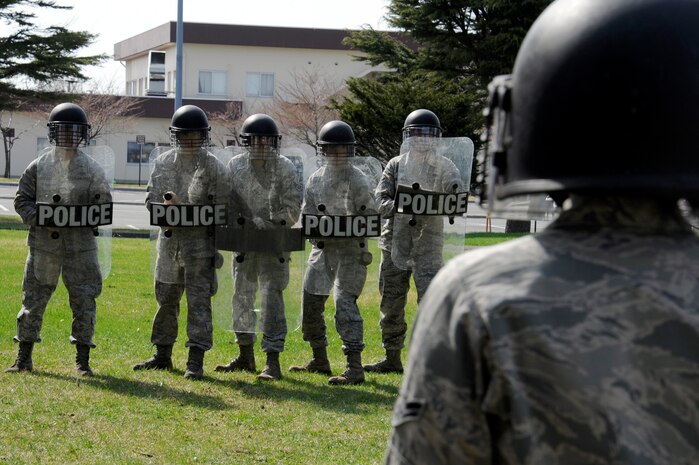 Show of force: 35 SFS conducts crowd control training
