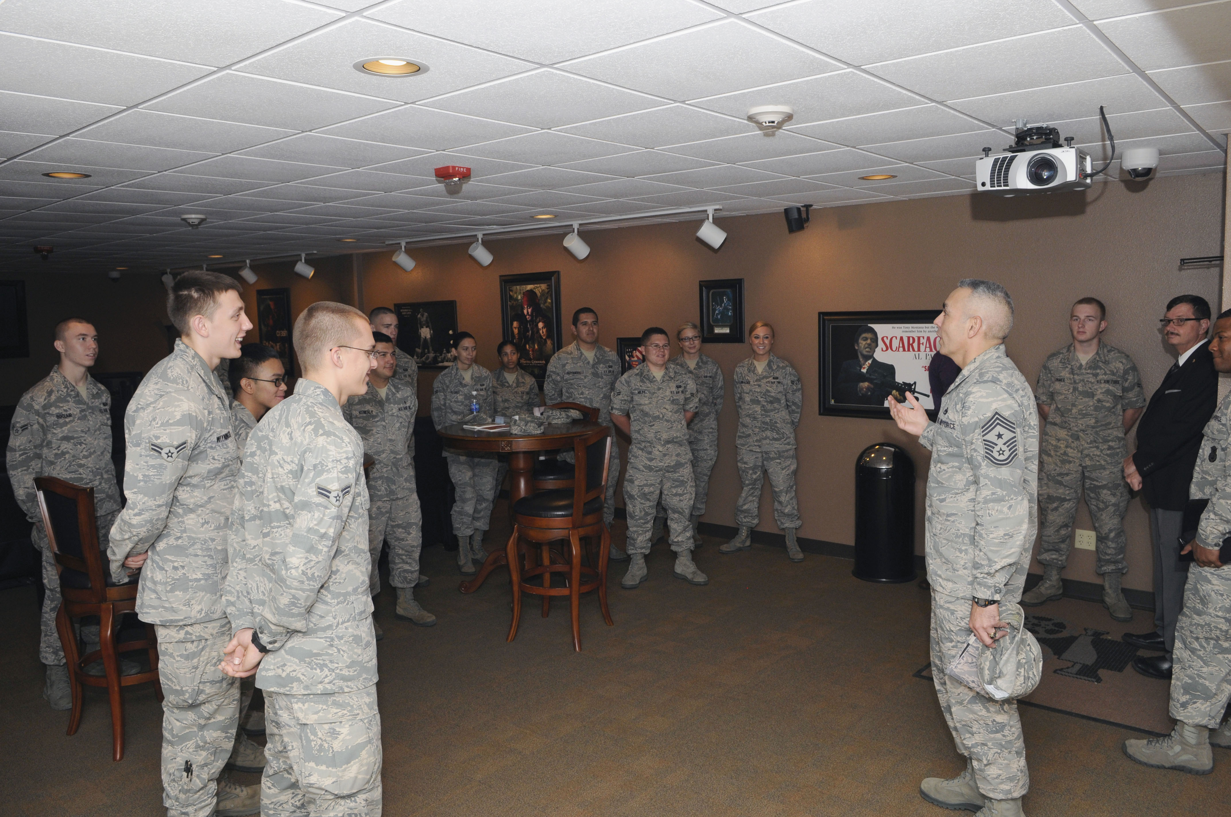 Command Chief visits Airmam dormitory