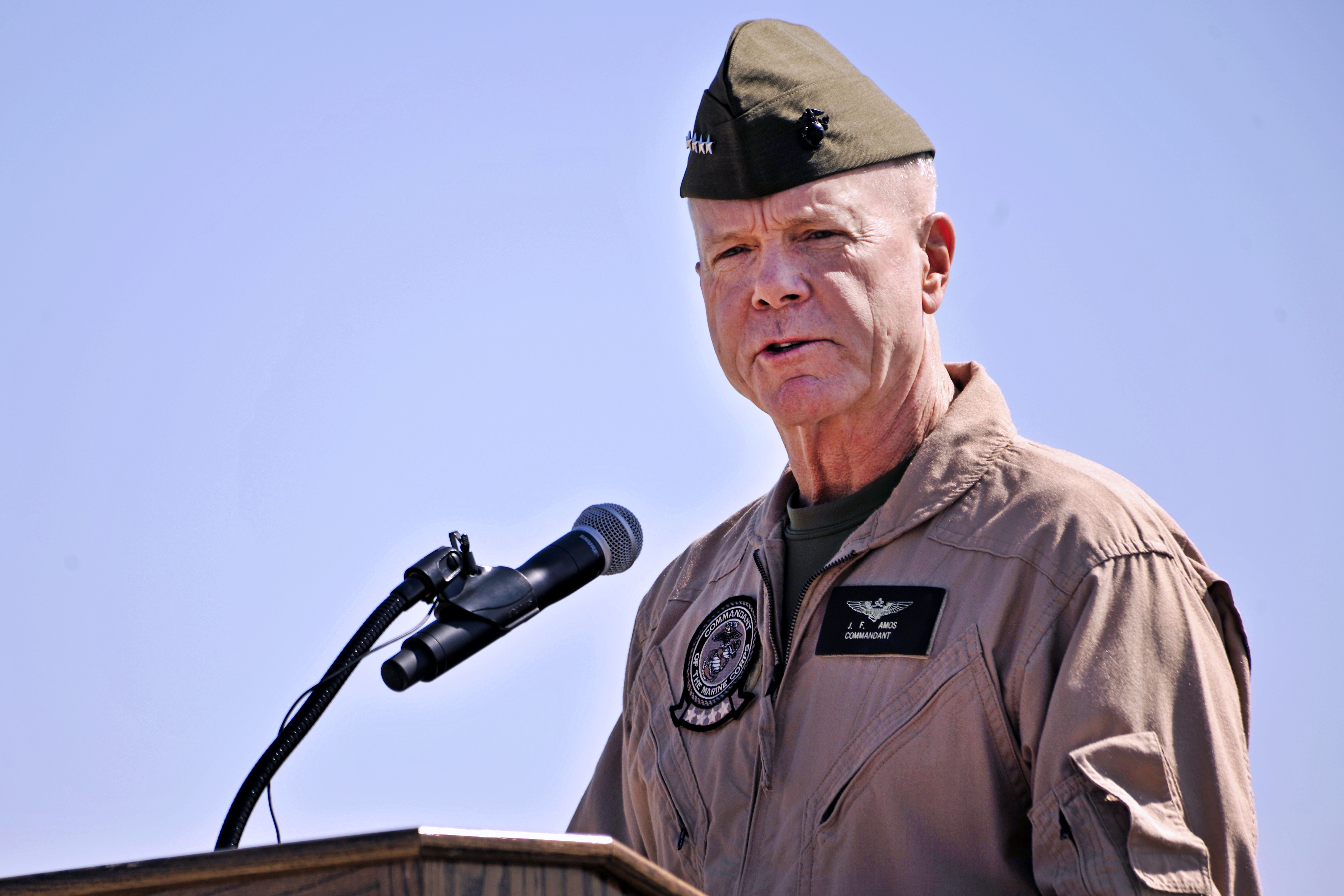 Commandant of the Marine Corps Gen. James F. Amos speaks during the ...