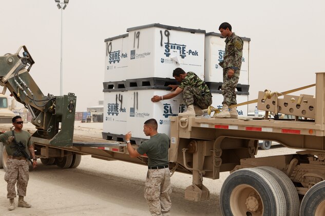 Logistics Marines, sailors transfer excess medical supplies to Afghan ...