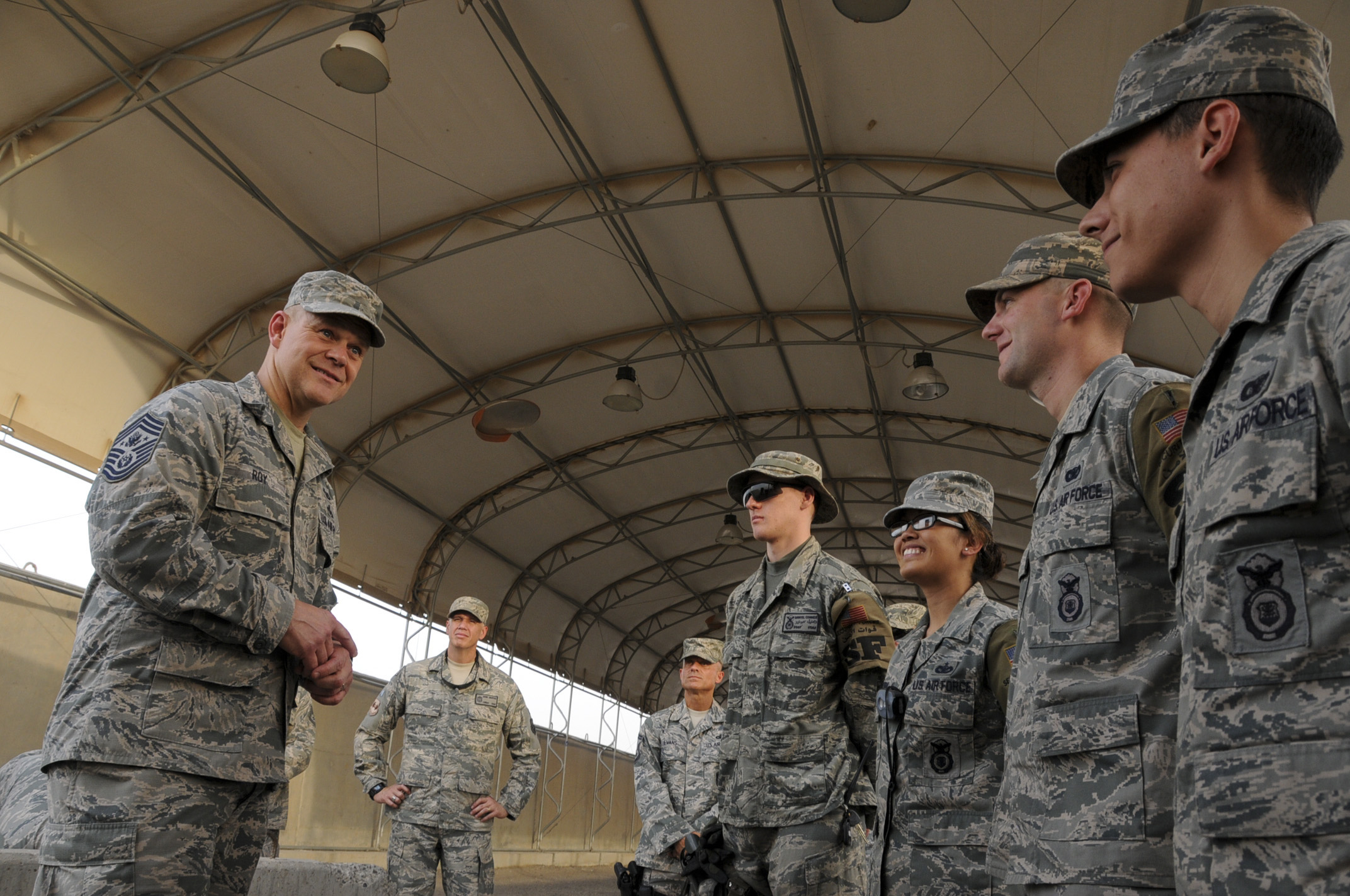 CMSgt of the Air Force Visits Deployed Troops