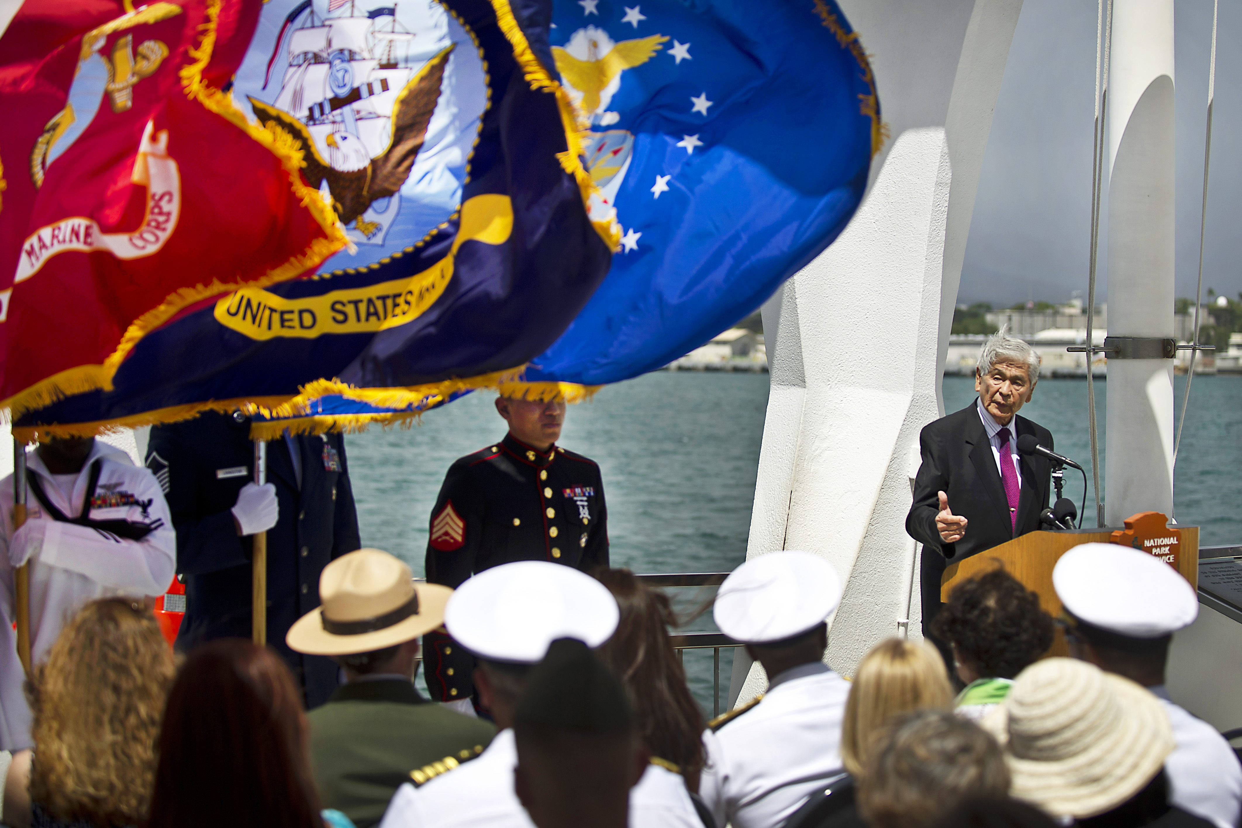 George Ariyoshi, former governor of Hawaii, speaks to military and ...