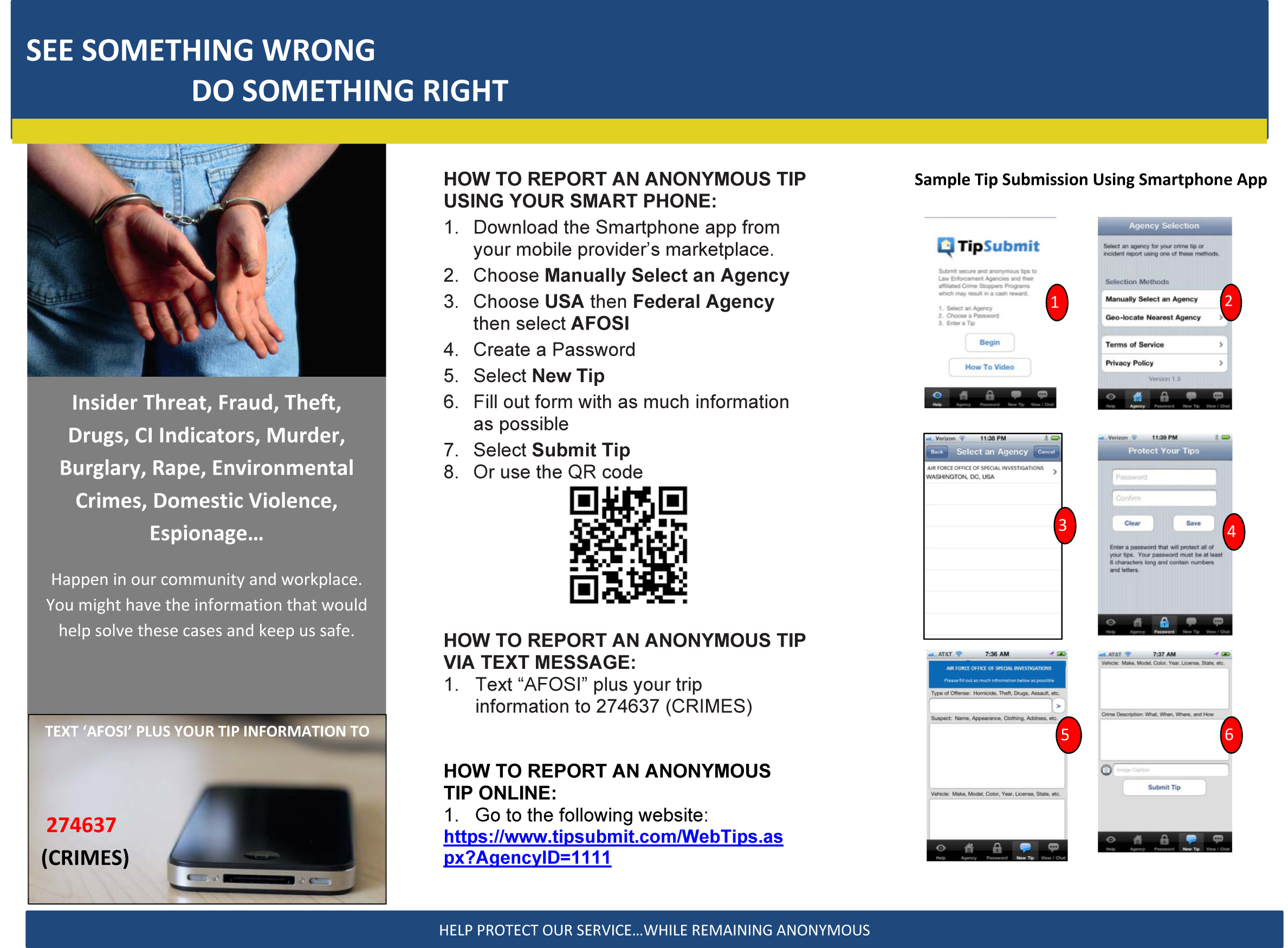 New AFOSI anonymous tip line allows base-level agents to investigate ...