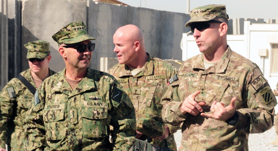 U.S. Army Maj. Gen. Robert “Abe” Abrams, right, commander of Regional ...