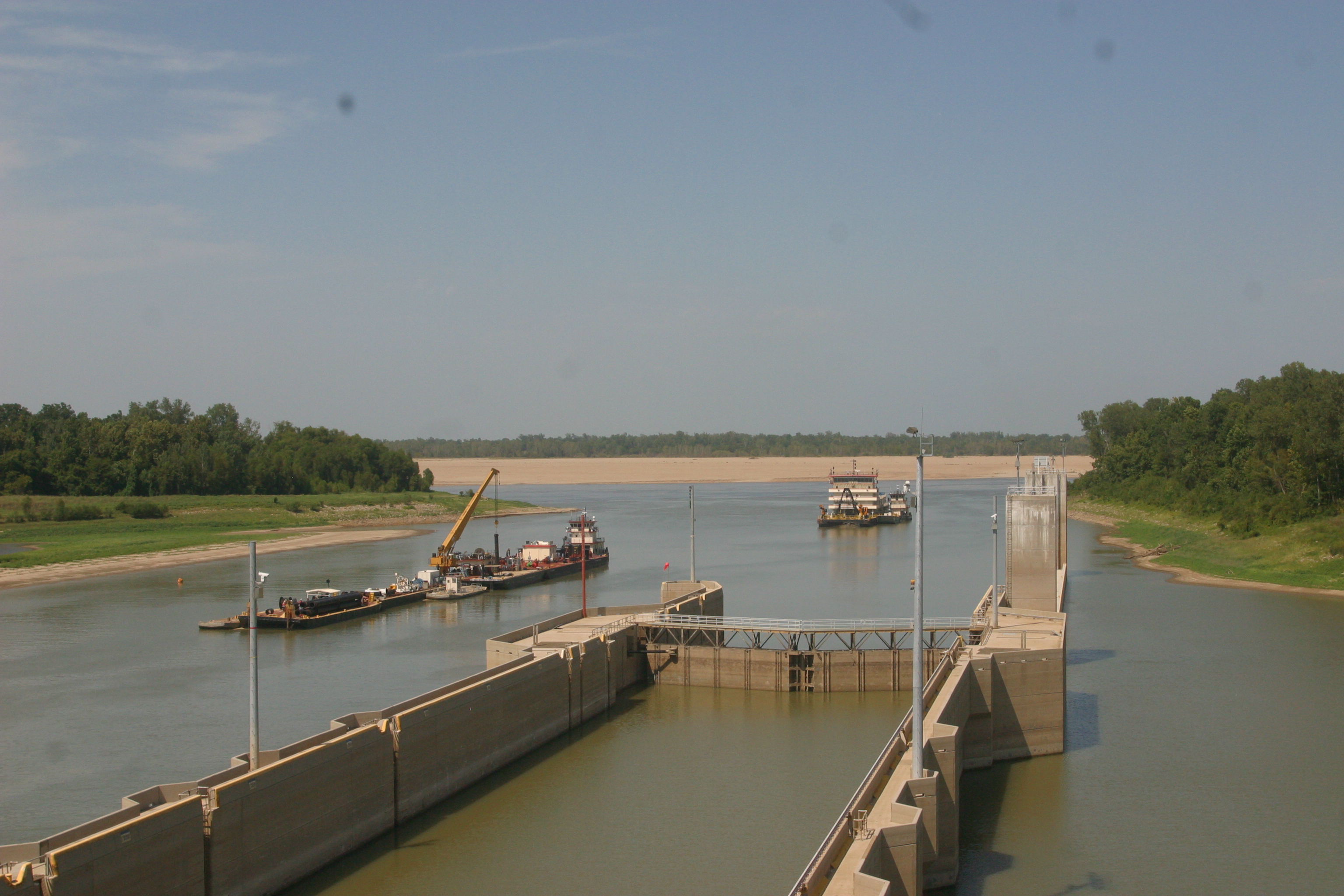 Dredging operations on the lower Arkansas River