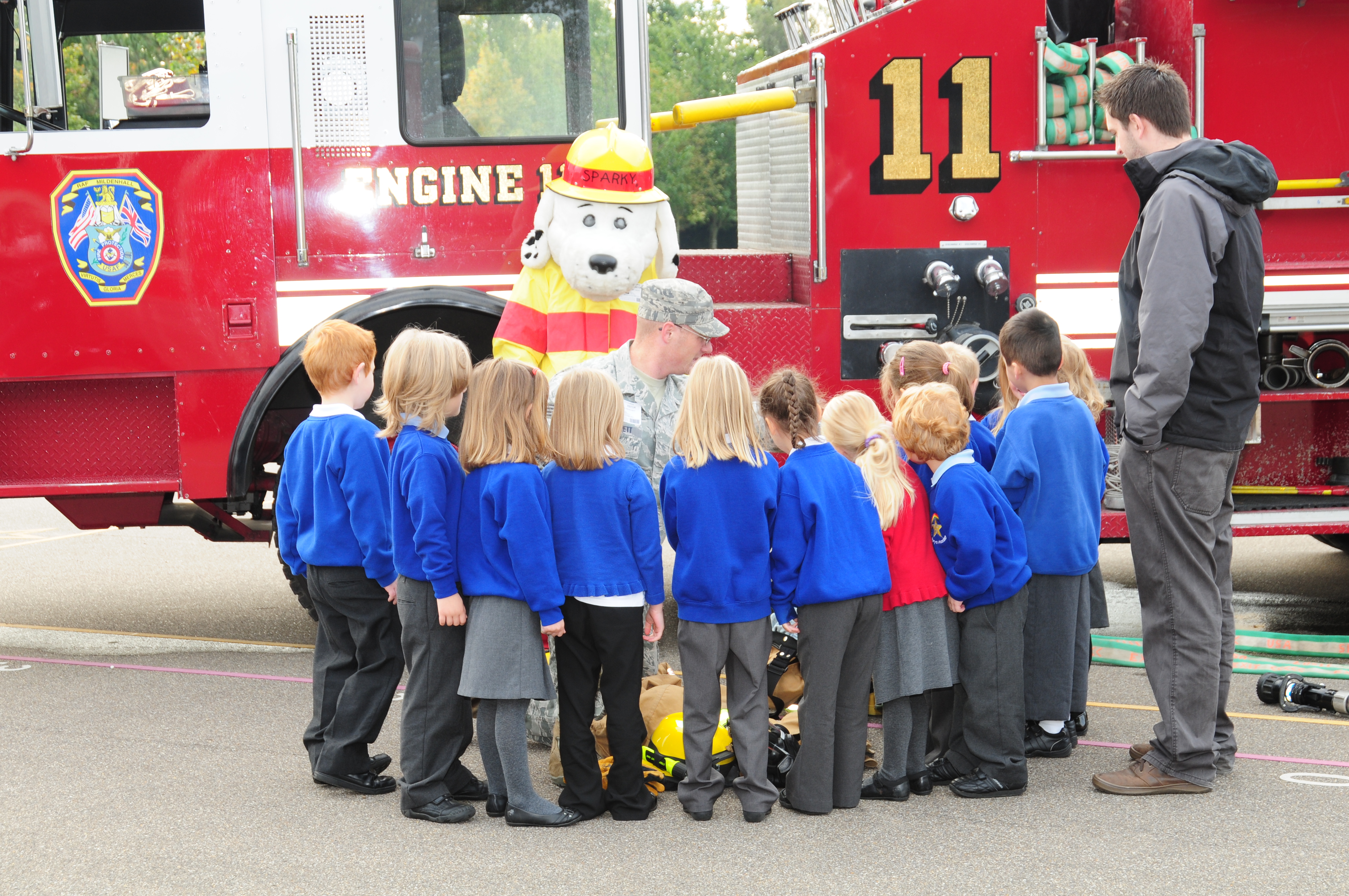 RAF Mildenhall firefighters visit local school during Fire Prevention ...