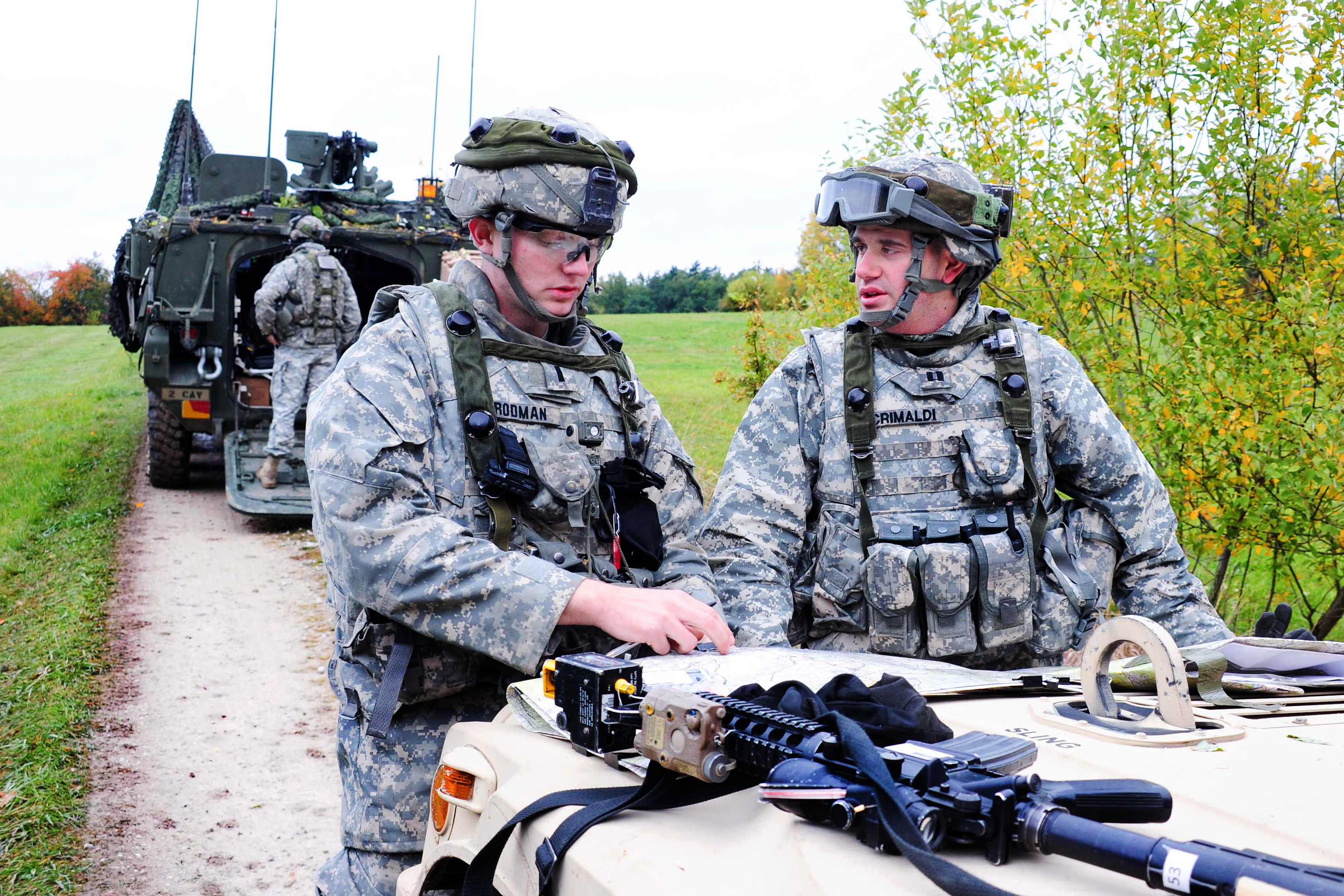 U.S. Army Capt. Mark Crimaldi, right, and U.S. Army 1st Lt. Bryan ...