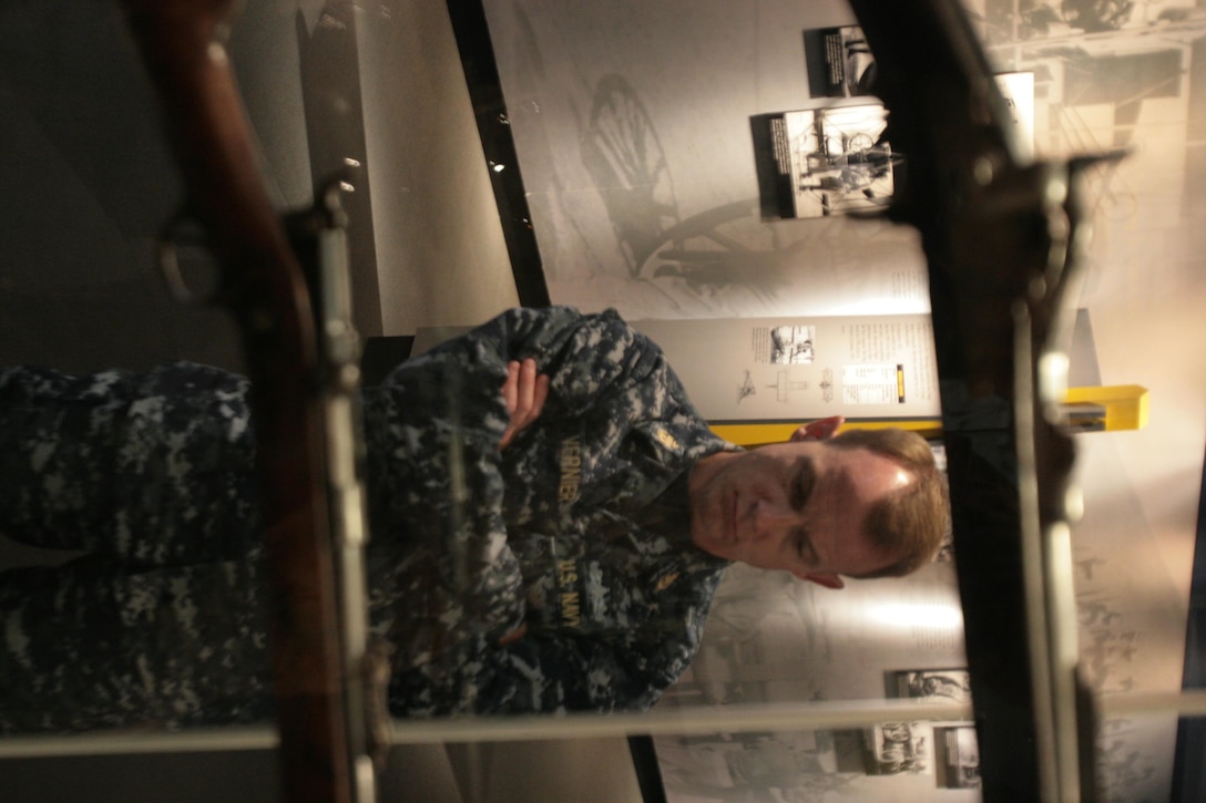 Sailors visit the National Museum of the Marine Corps