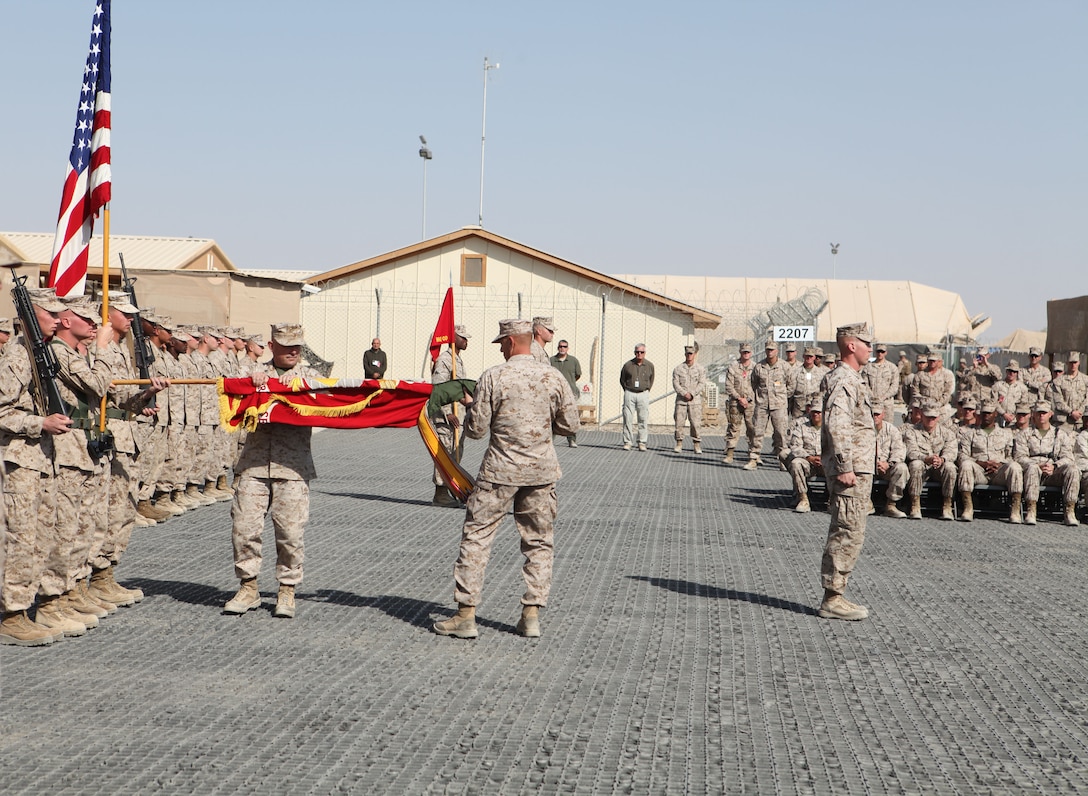 U.S. Marine Corps Col. Austin Renforth and Sgt. Maj. Scott Samuels ...