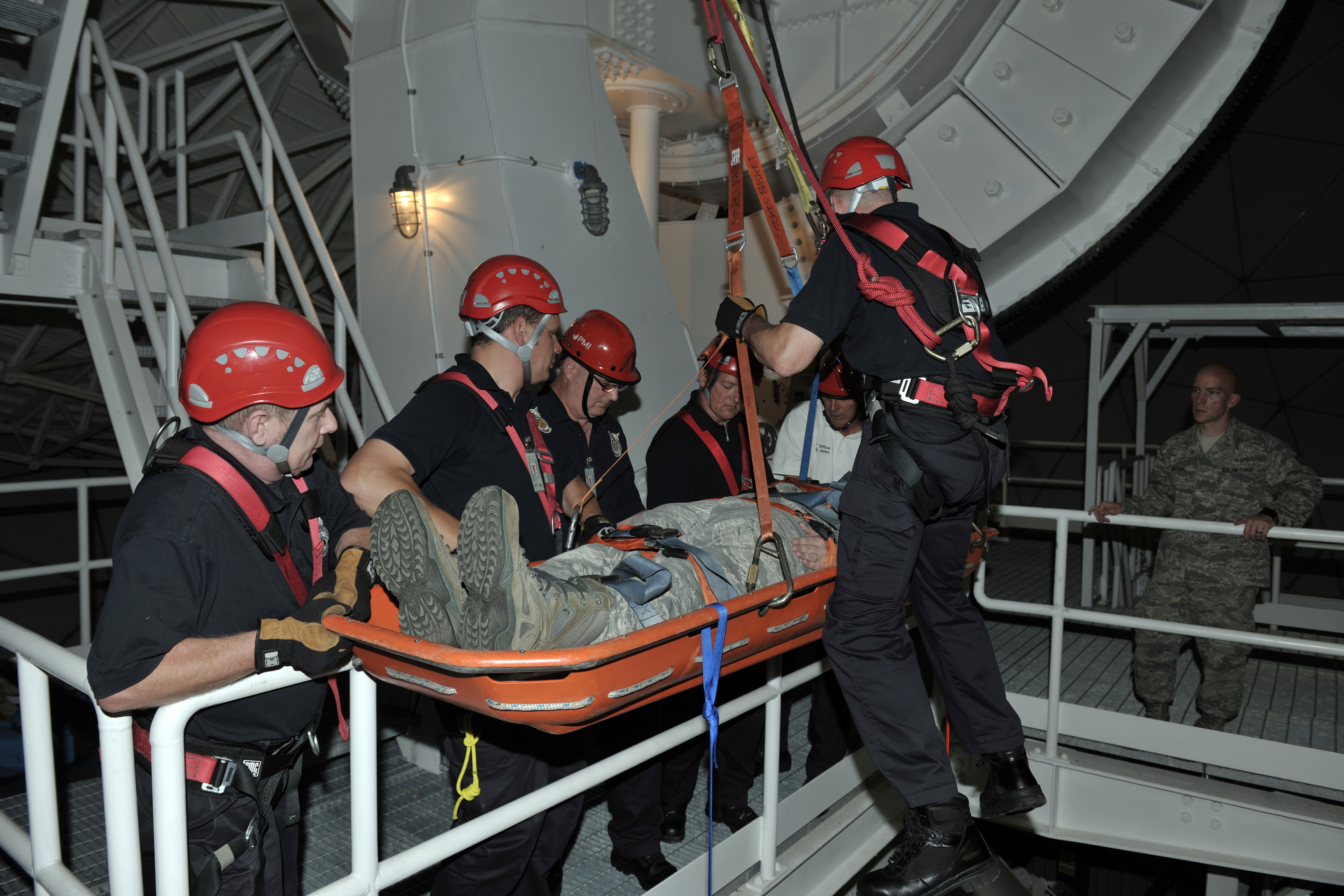 422nd Civil Engineer Squadron Fire Department conducts high angle ...